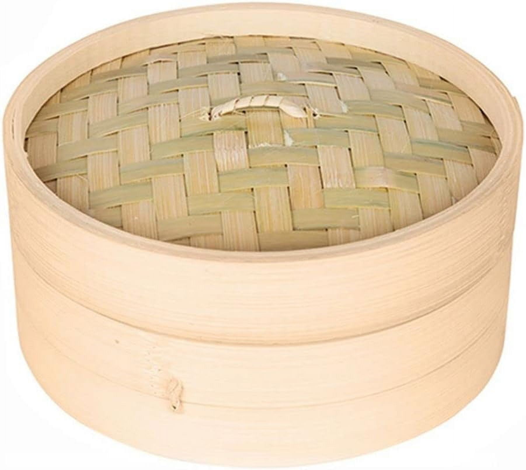 Shukong Bamboo Steamer Basket With Lid - Natural Kitchen Food Steamer ...