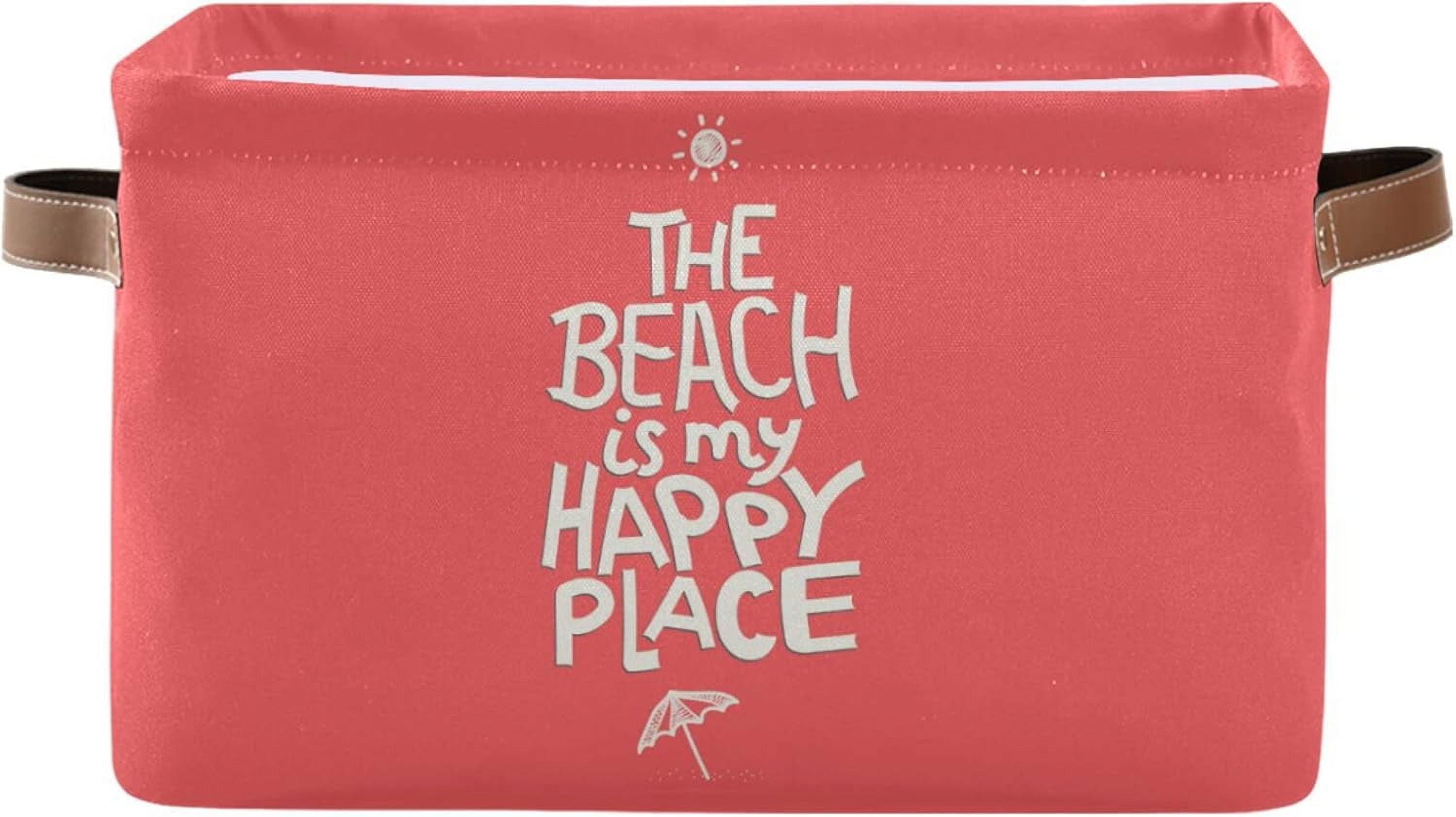 Shukong The Beach Is My Happy Place Red Open Storage Bins 1 Pack, Large ...