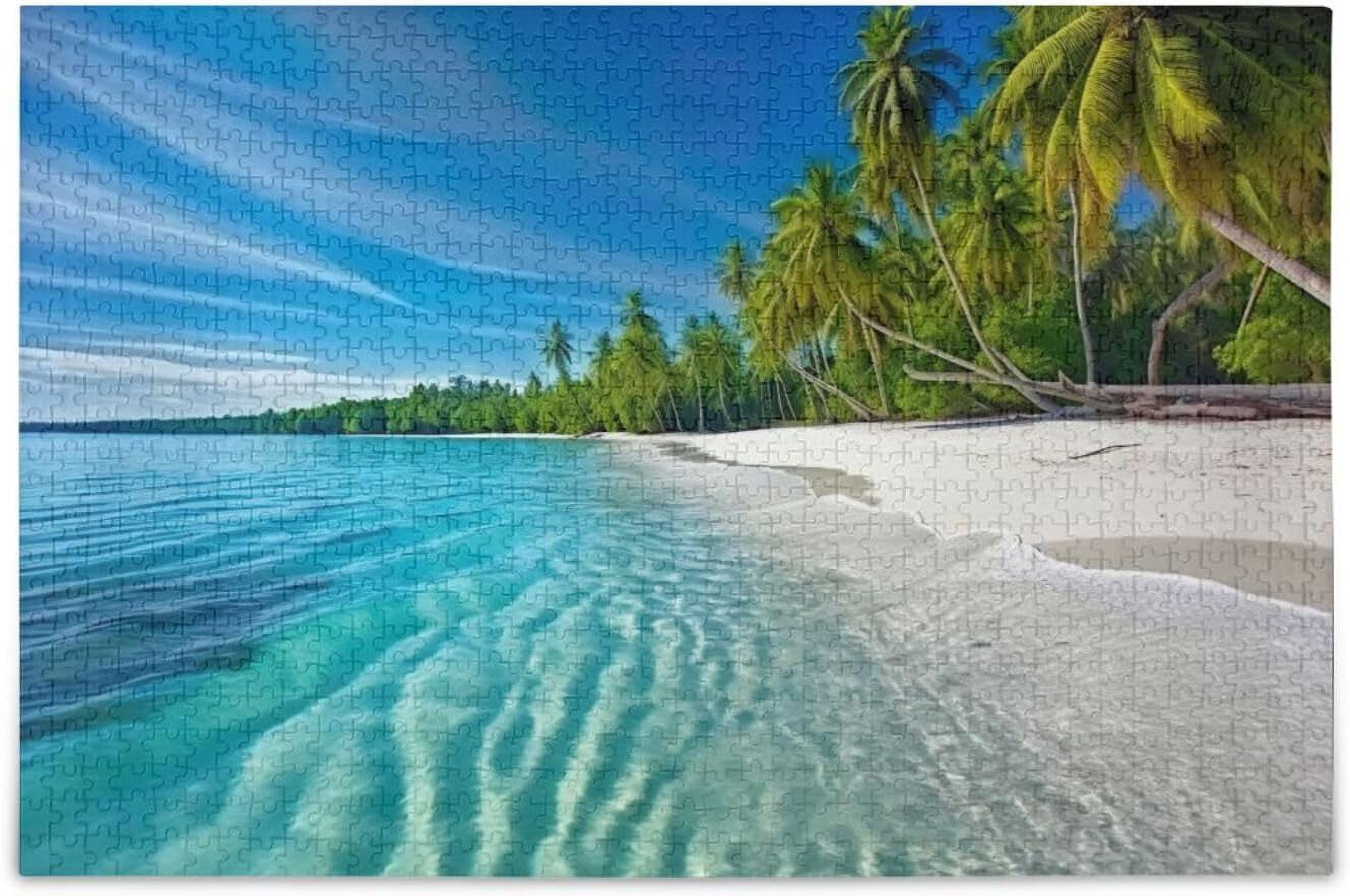 Shukong Beach Scene Puzzles for Adults and Kids 1000 Pieces, Wooden ...