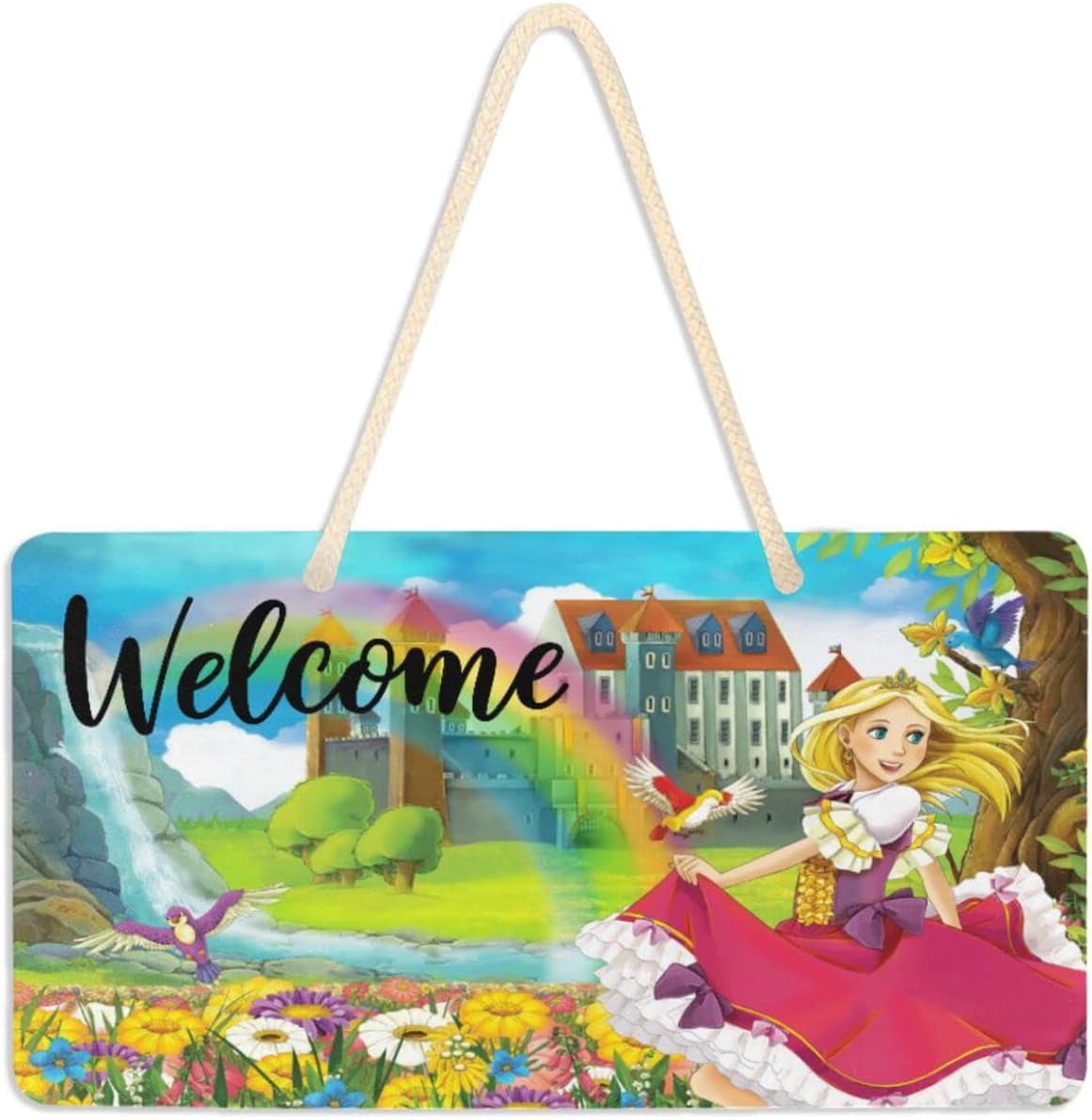 Shukong Beautiful Manga Girl Door Sign for Front Door, Plaque House ...