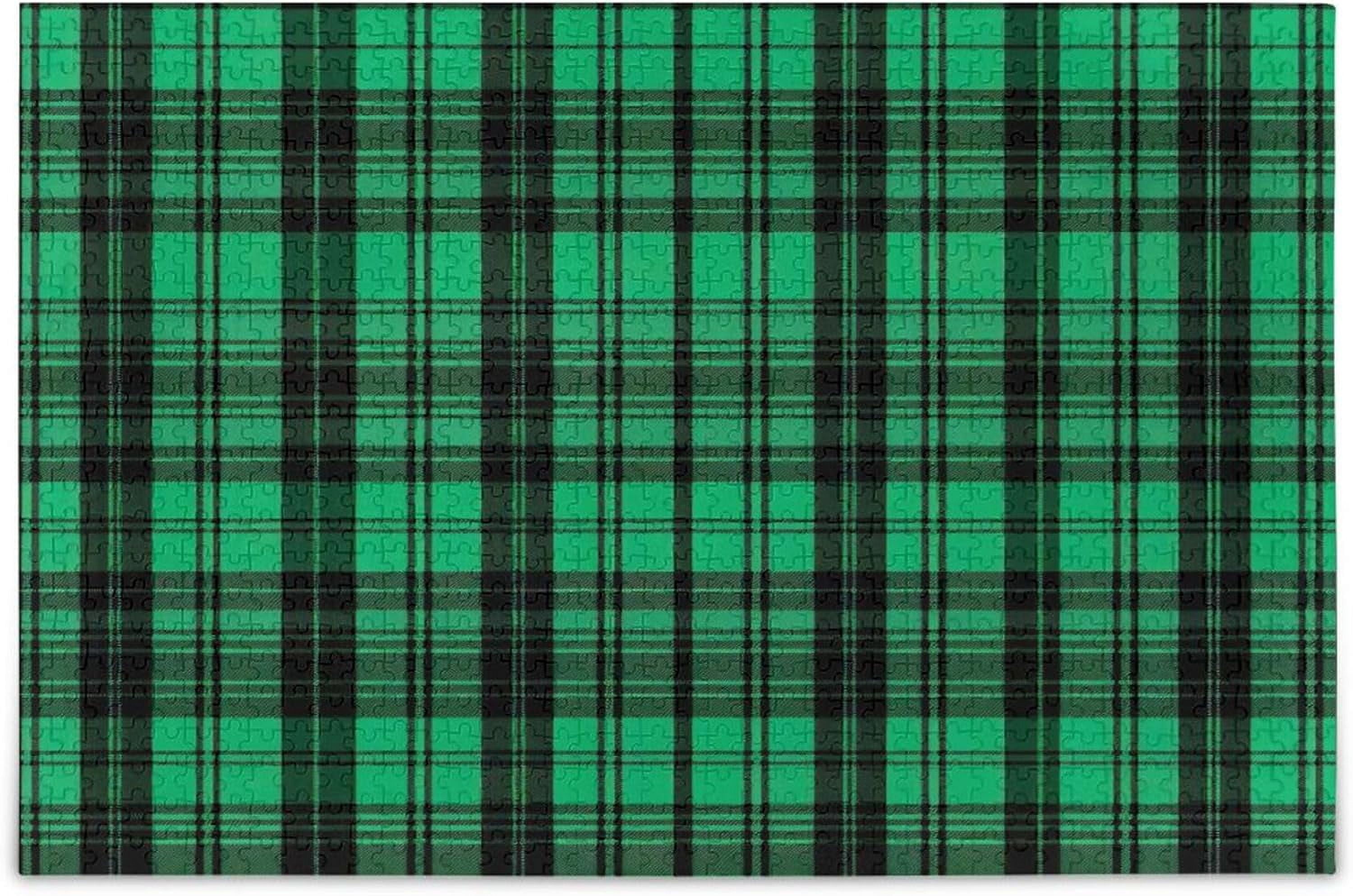 Shukong Black Green Plaid Jigsaw Puzzles 500 Piece for Adults Large ...