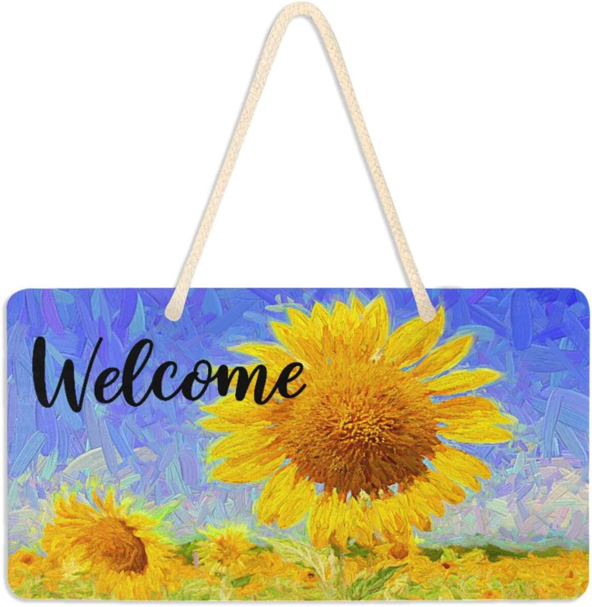 Shukong Blooming Sunflowers Field Door Sign For Front Door, Plaque ...