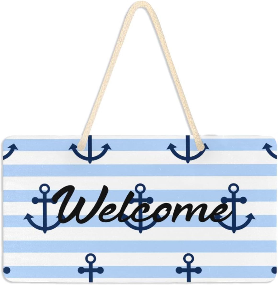 Shukong Blue Anchor Welcome Sign Waterproof PVC Hanging Front Door Sign ...