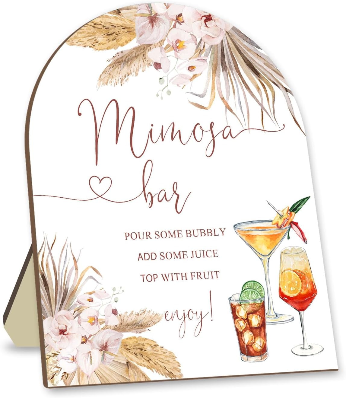 Shukong Boho Mimosa Bar Sign, Bridal Shower Sign, Floral Decor Mimosa ...