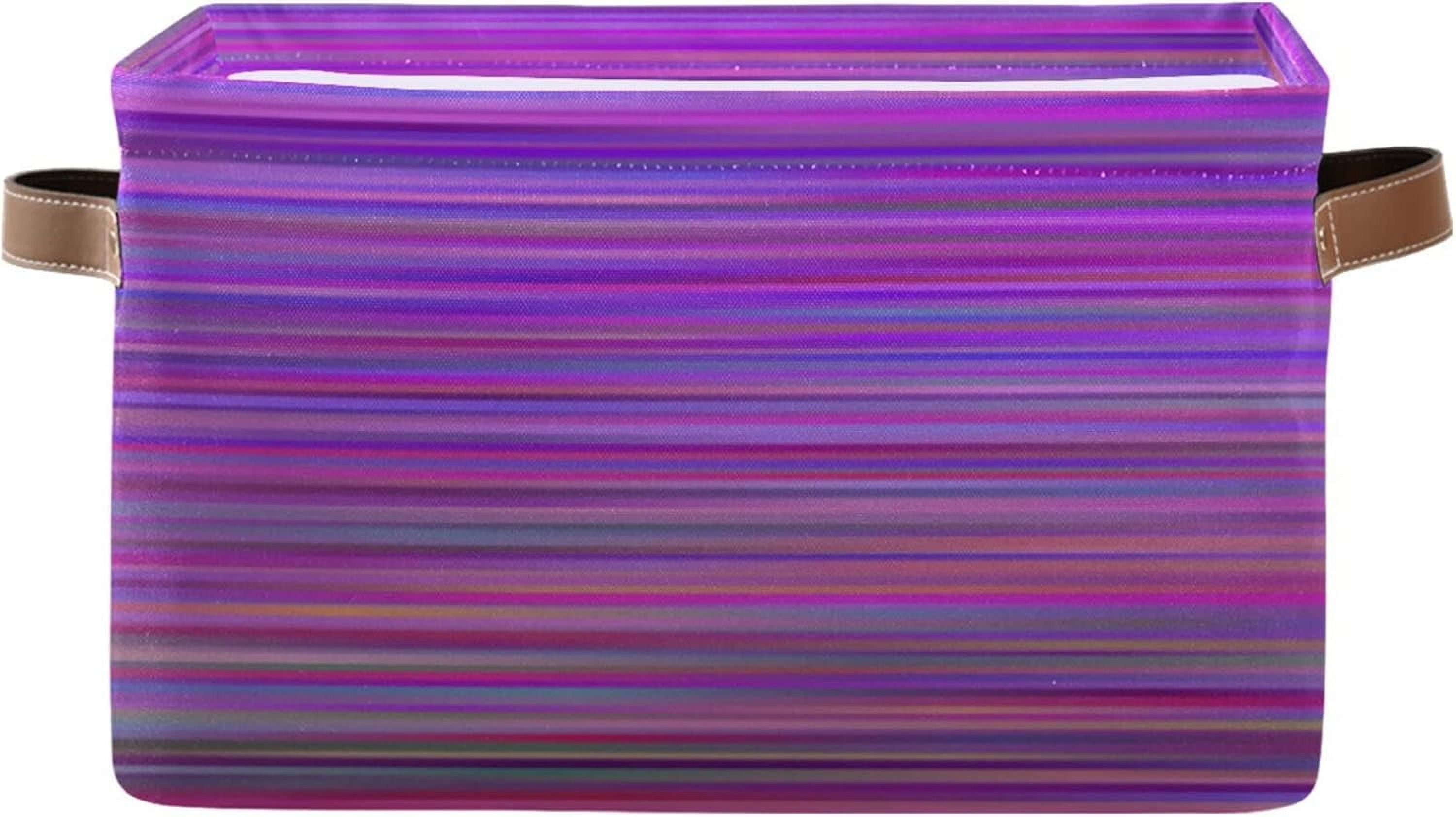 Shukong Bright Purple Colored Lines Open Storage Bins 1 Pack, Large ...