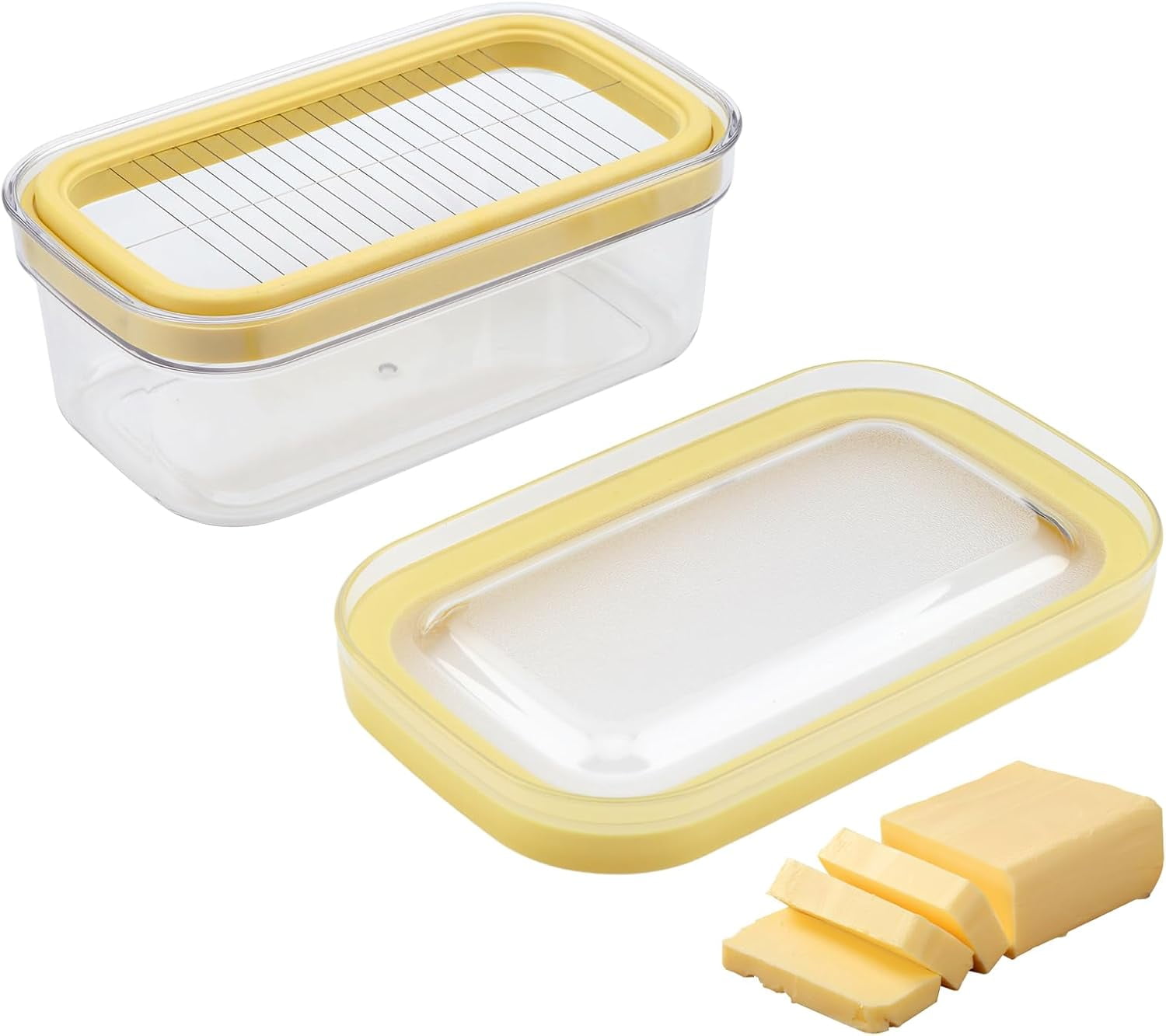Shukong Butter Slicer Cutter, Butter Dish with Sealed Lid for Fridge ...