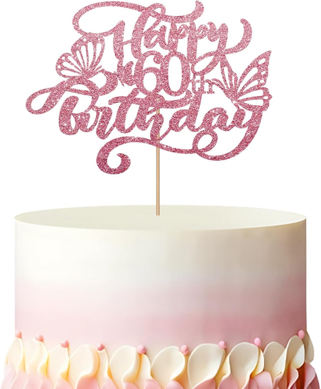 Shukong Butterfly Happy 60th Birthday Cake Tor, Butterfly 60 Cake Tor ...