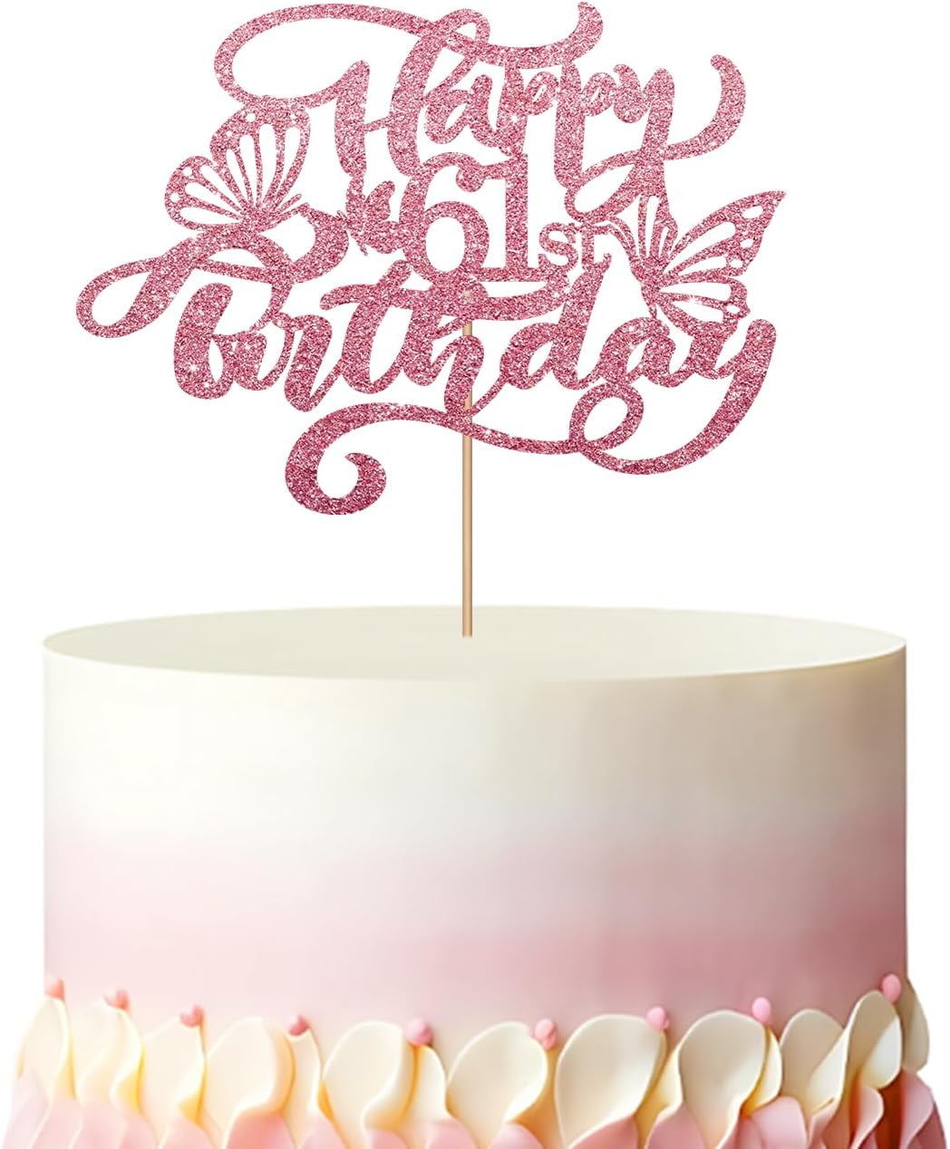 Shukong Butterfly Happy 61st Birthday Cake Tor, Butterfly 61 Cake Tor ...