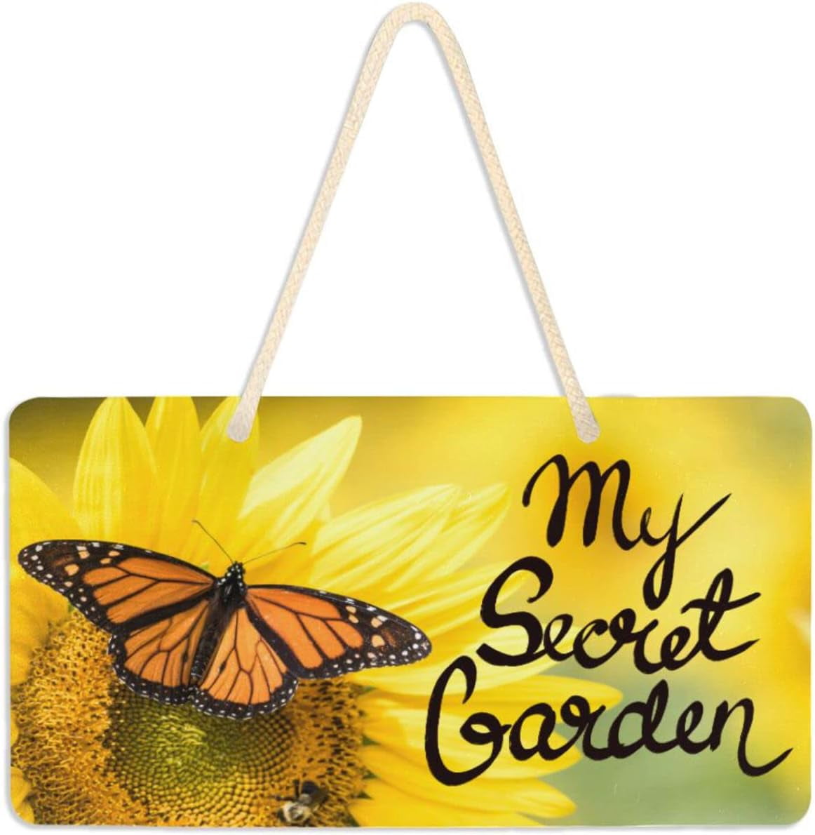 Shukong Butterfly Sunflower Door Sign For Front Door, Plaque House Sign ...
