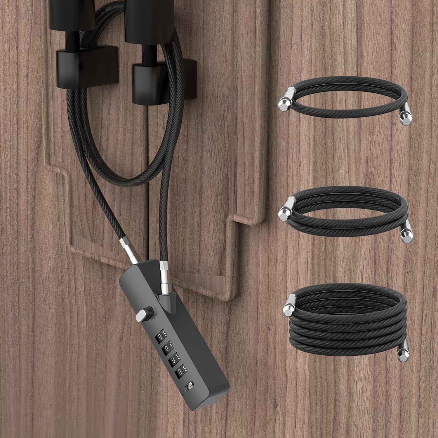 Shukong Cable Locks with Combination, Wire Rope 4-Digit Combination Ski ...