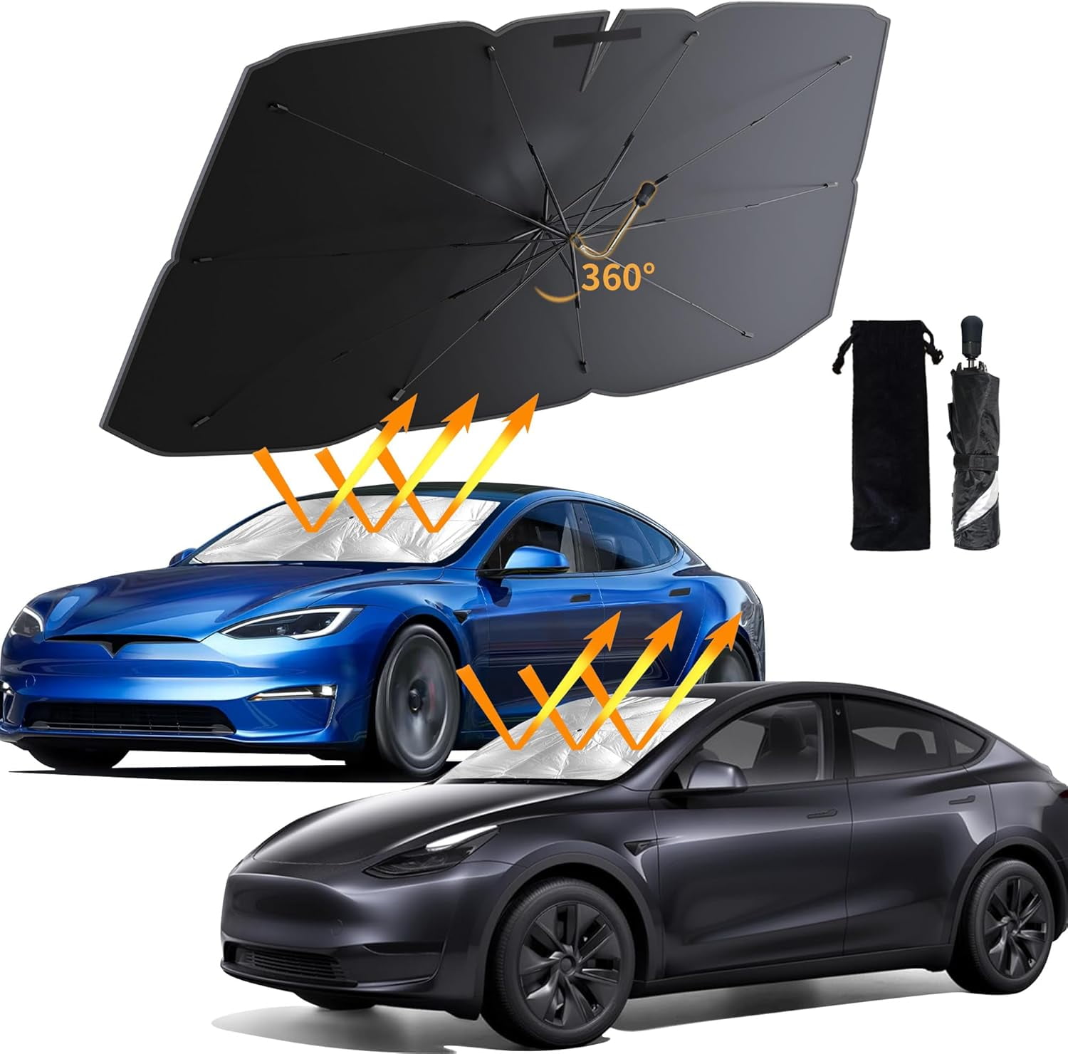 Shukong Car Windshield Sun Shade for Tesla Model 3/ Model Y/Model S ...