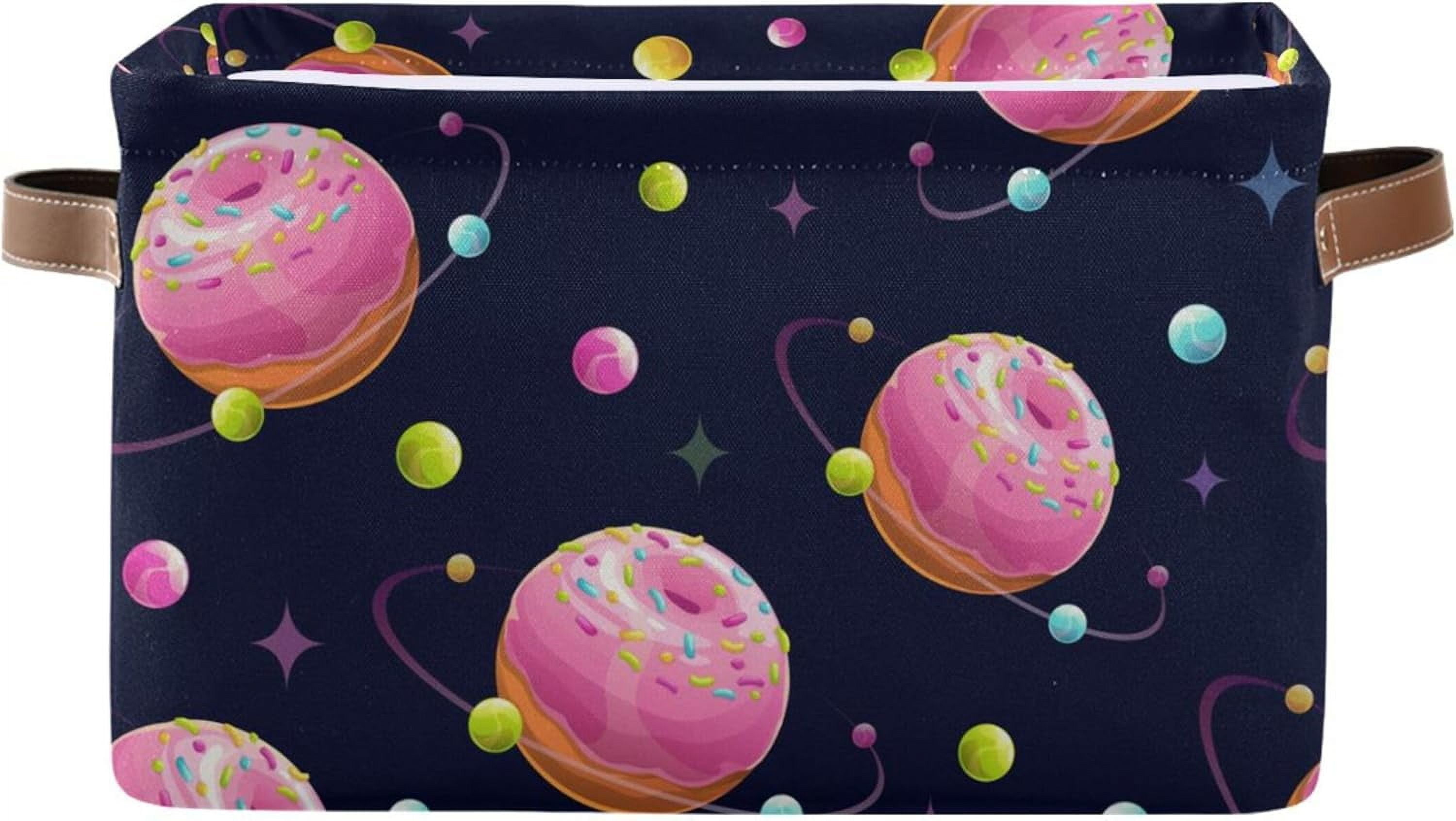 Shukong Cartoon Donut Planet Storage Basket with Handles for Organizing ...