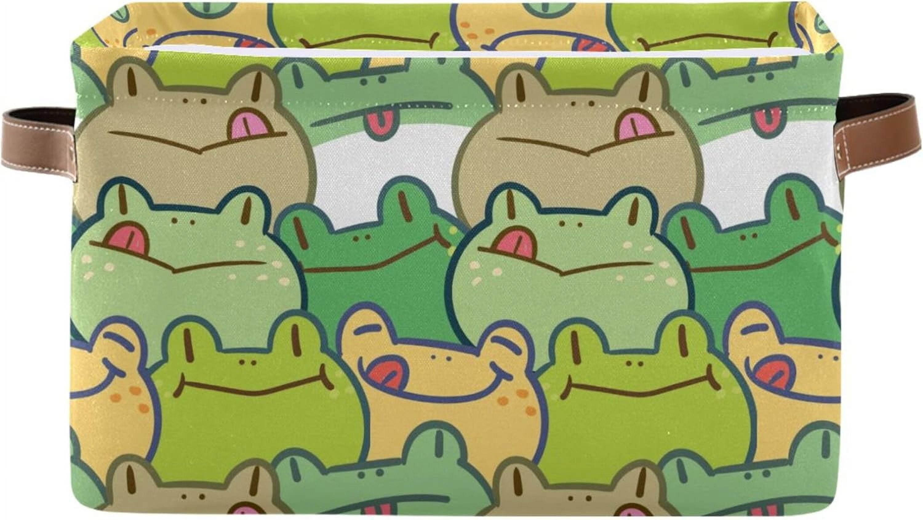 Shukong Cartoon Frog Storage Basket with Handles for Organizing ...