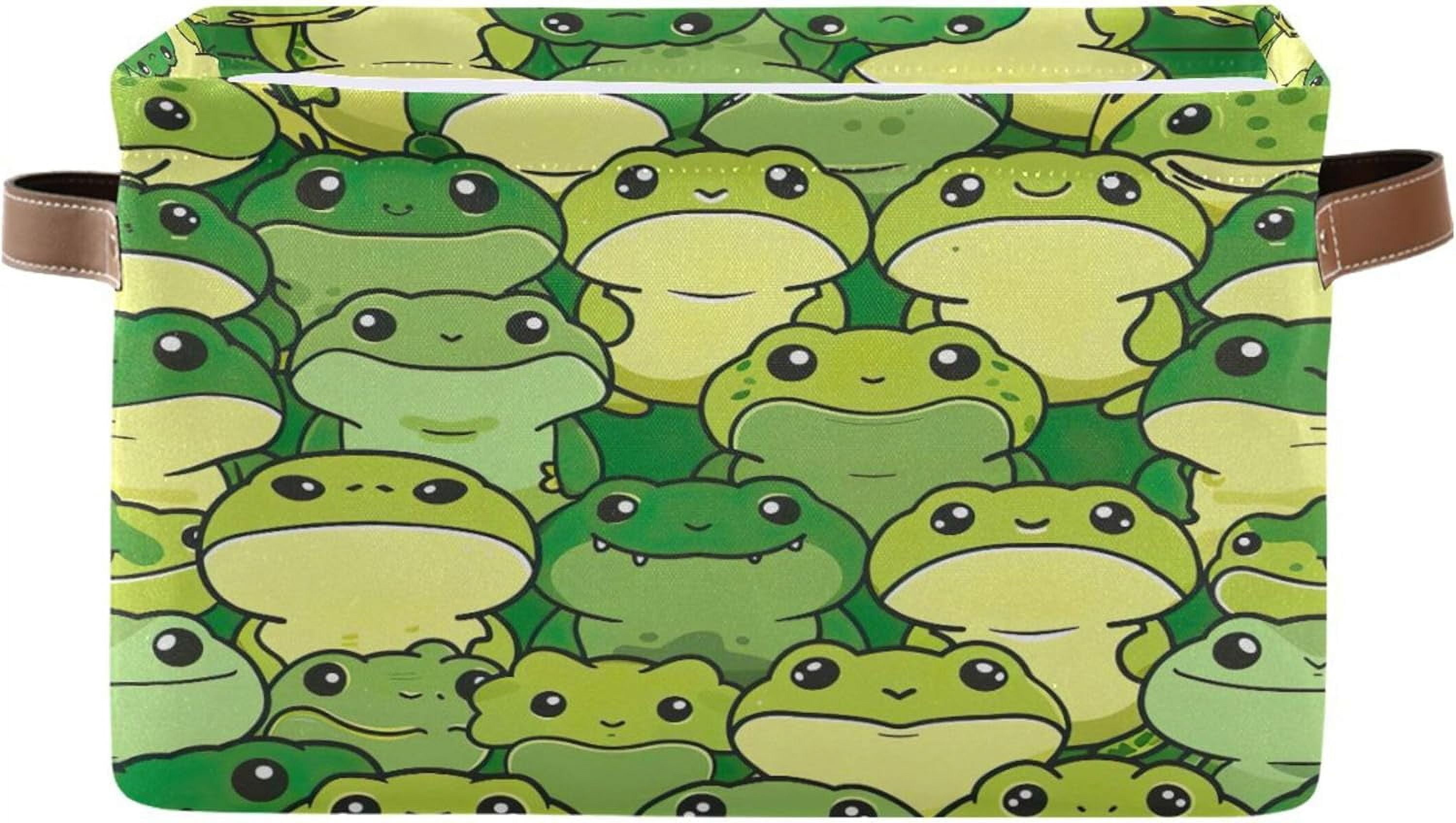 Shukong Cartoon Frogs Storage Basket with Handles for Organizing ...