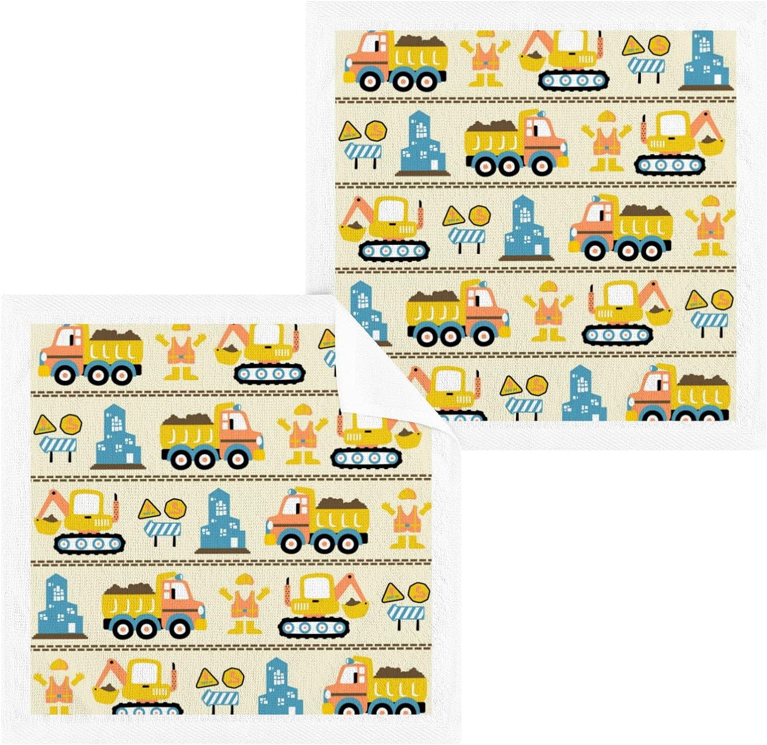 Shukong Cartoon Truck Wash Cloths 6 Pack - 12 x 12 Inch Super Soft ...