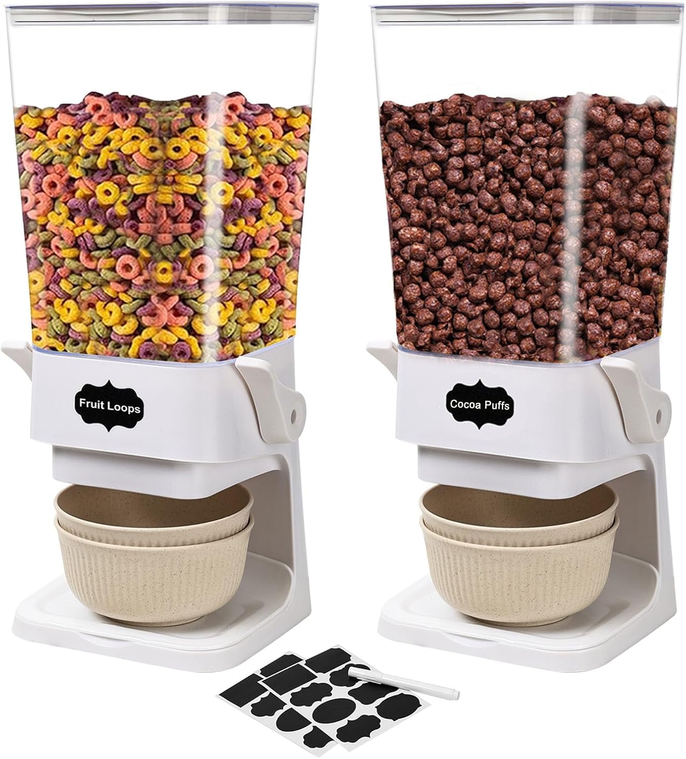 Shukong Cereal Dispenser Counte with Cereal B,16 Labels & Pen, Cereal ...