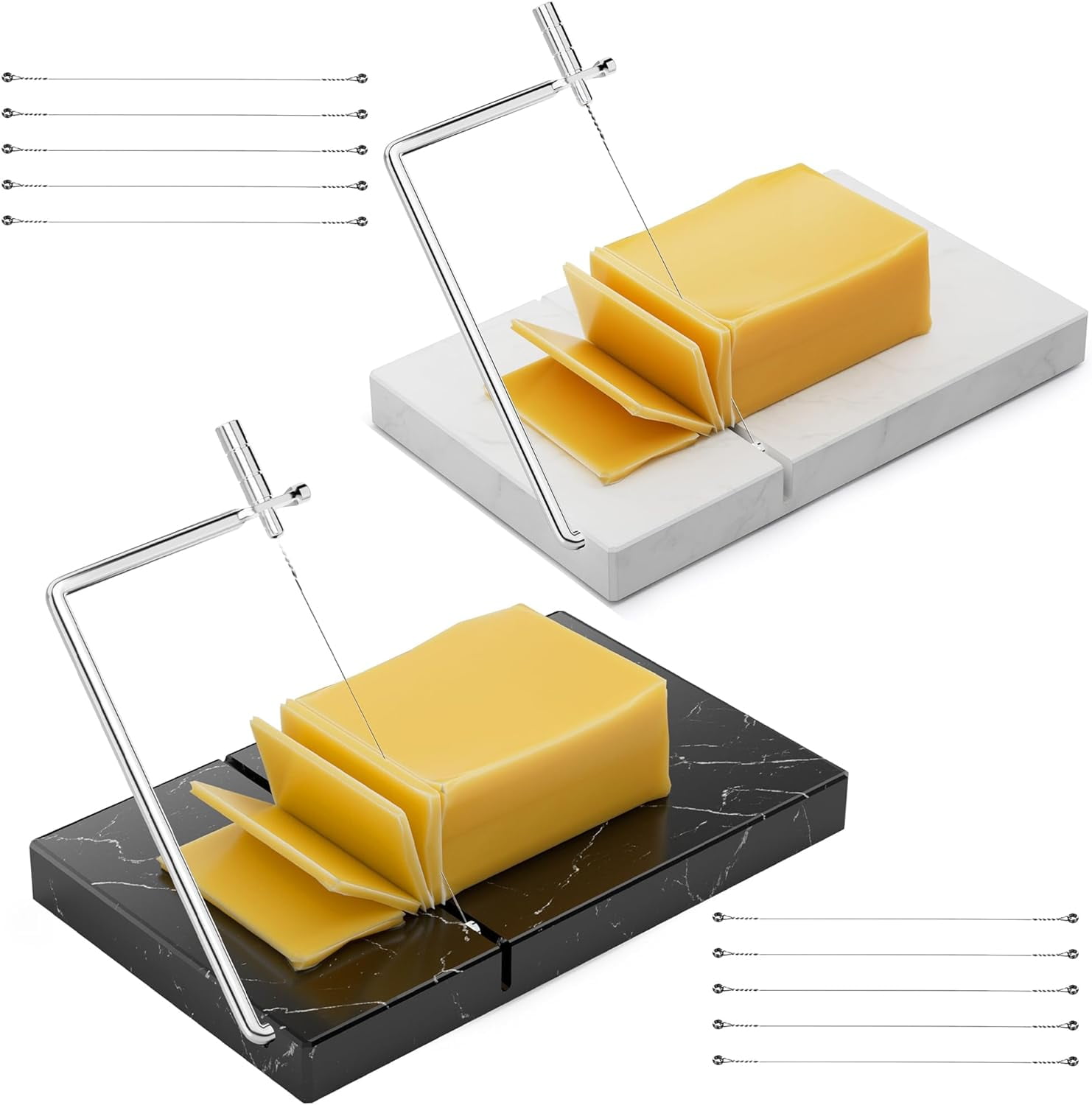 Shukong Cheese Slicer - Cheese Cutter with 5 Replacement Upgrade Thick Cutting Wires - Heavy ...