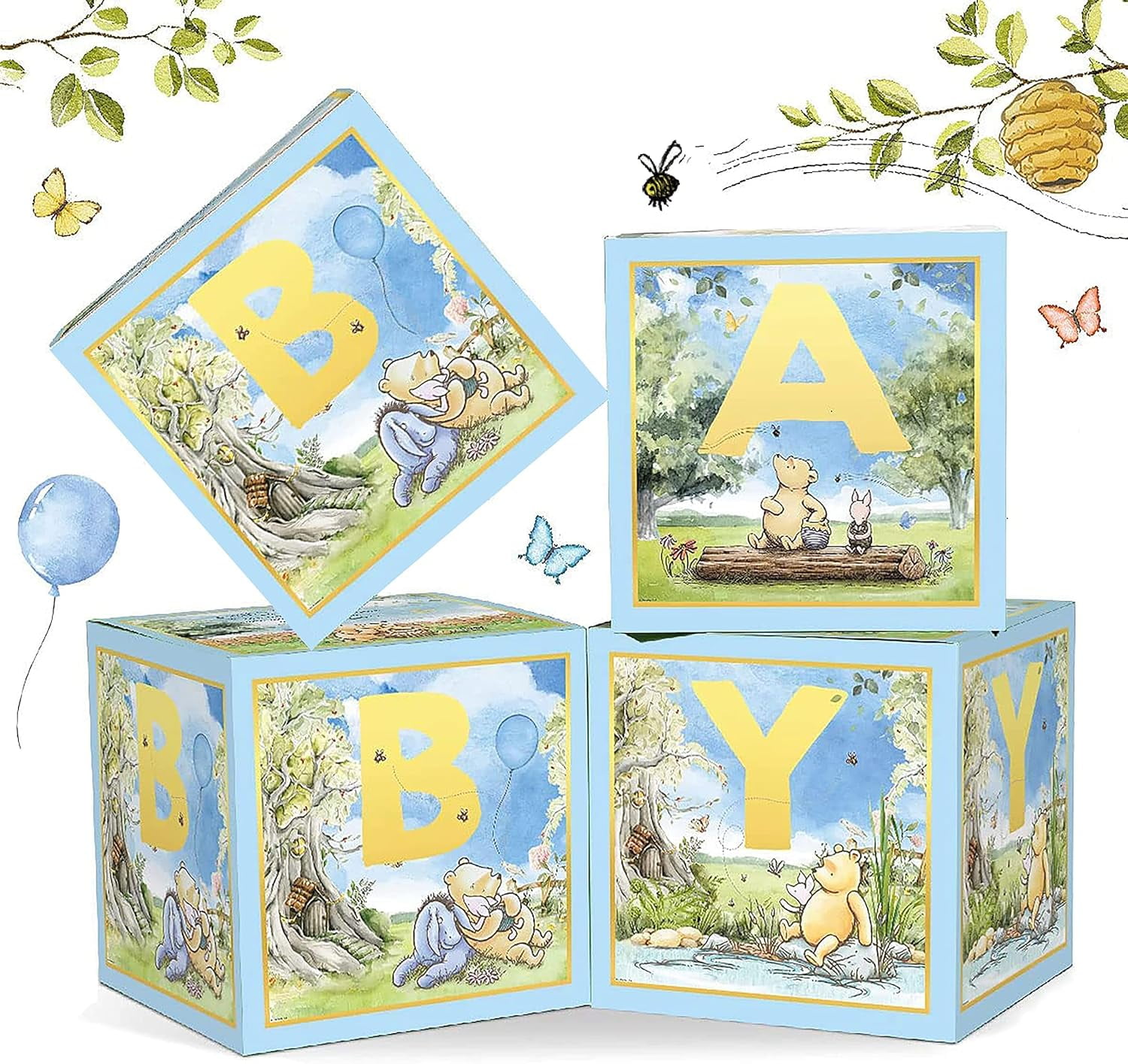 Shukong Classic Winnie Baby Shower Supplies for Newborn Baby Girl Boy ...