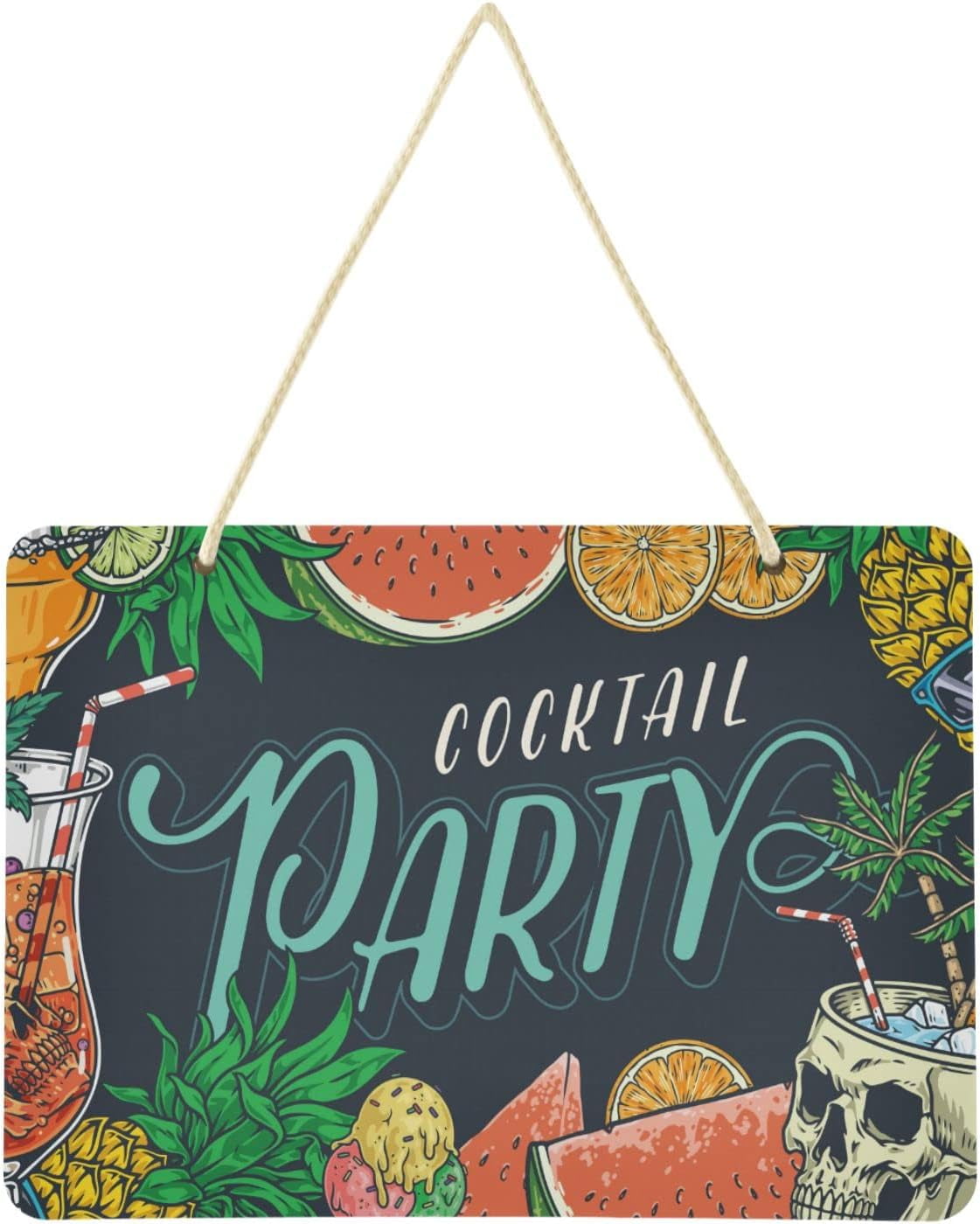 Shukong Cocktail Party Vintage Colorful Large Door Sign For Front Door ...
