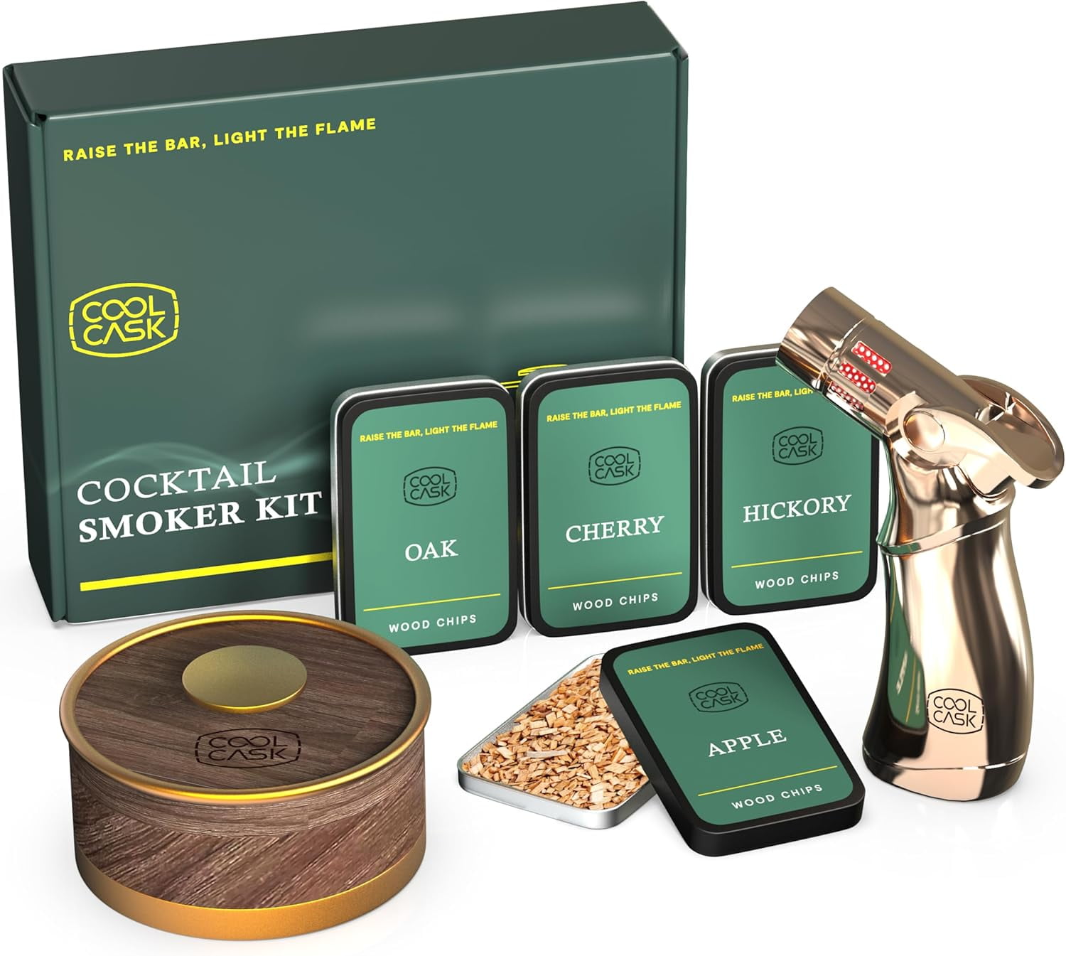 Shukong Cocktail Smoker Kit with Torch & 4 Wood p Flavours, Bourbon ...