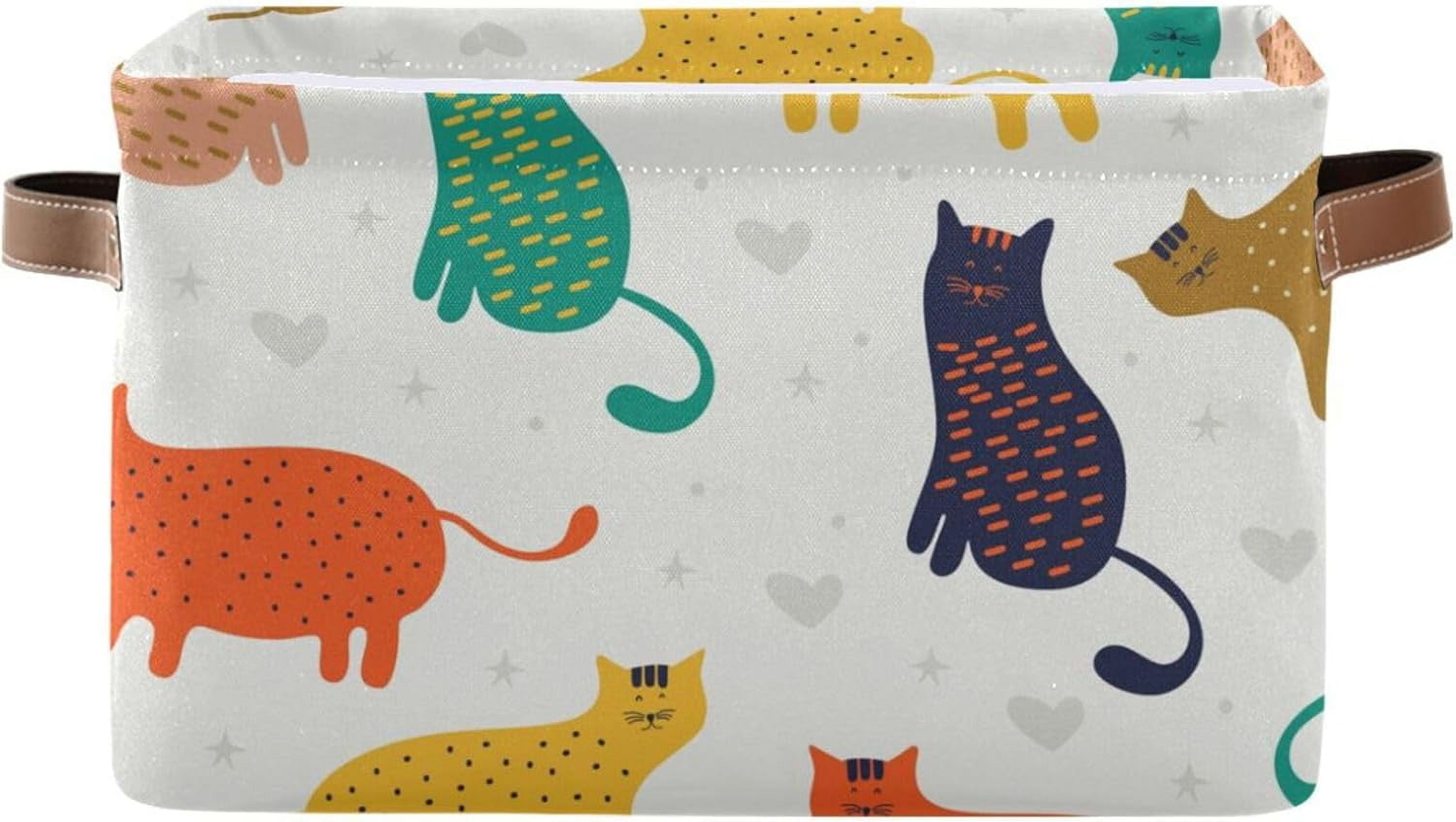 Shukong Colorful Funny Cat Storage Baskets for Shelves Organizer ...