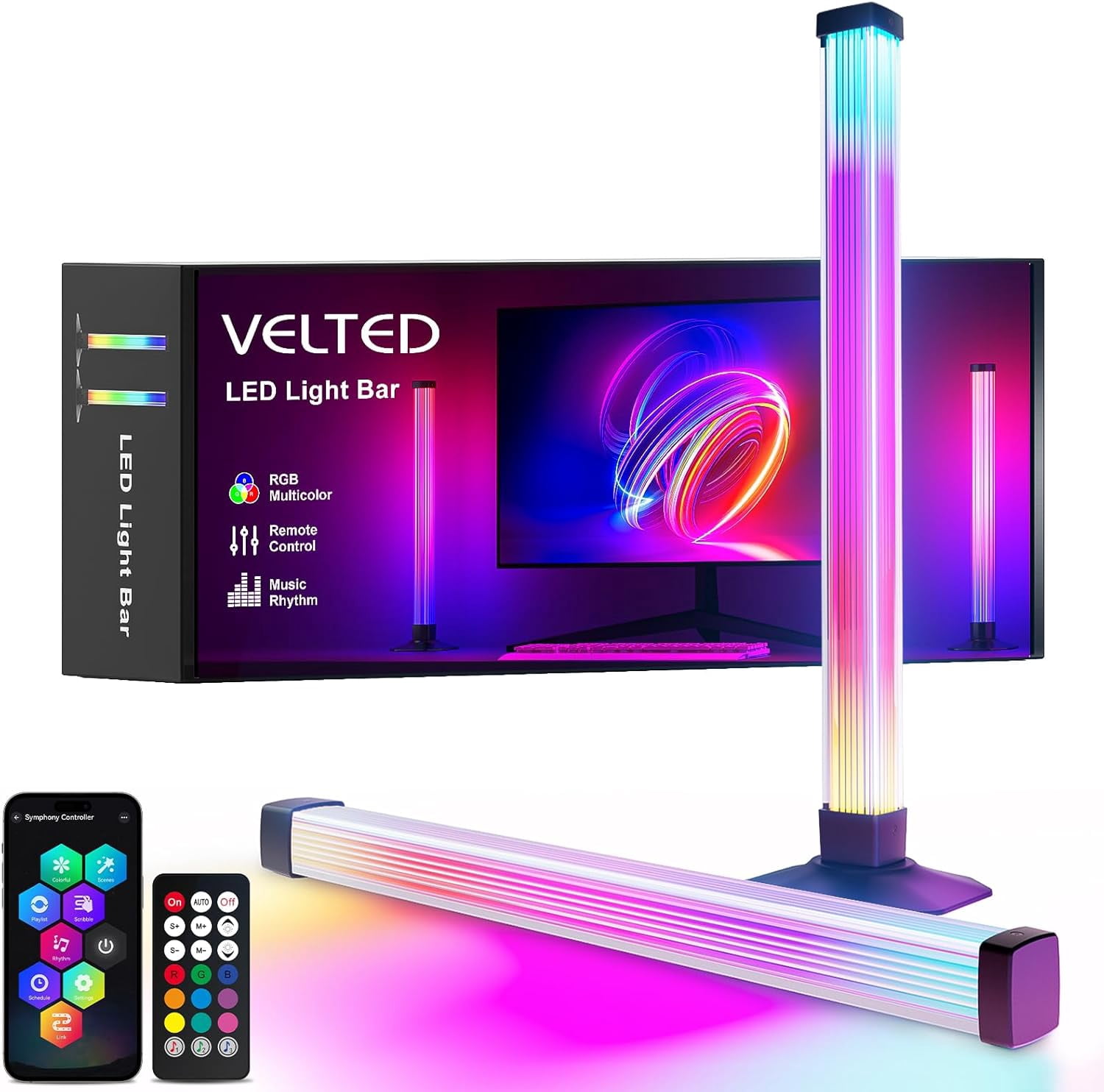 Shukong Crystal RGB Light Bar, Music Sync RGB IC LED Lights Bars, USB ...