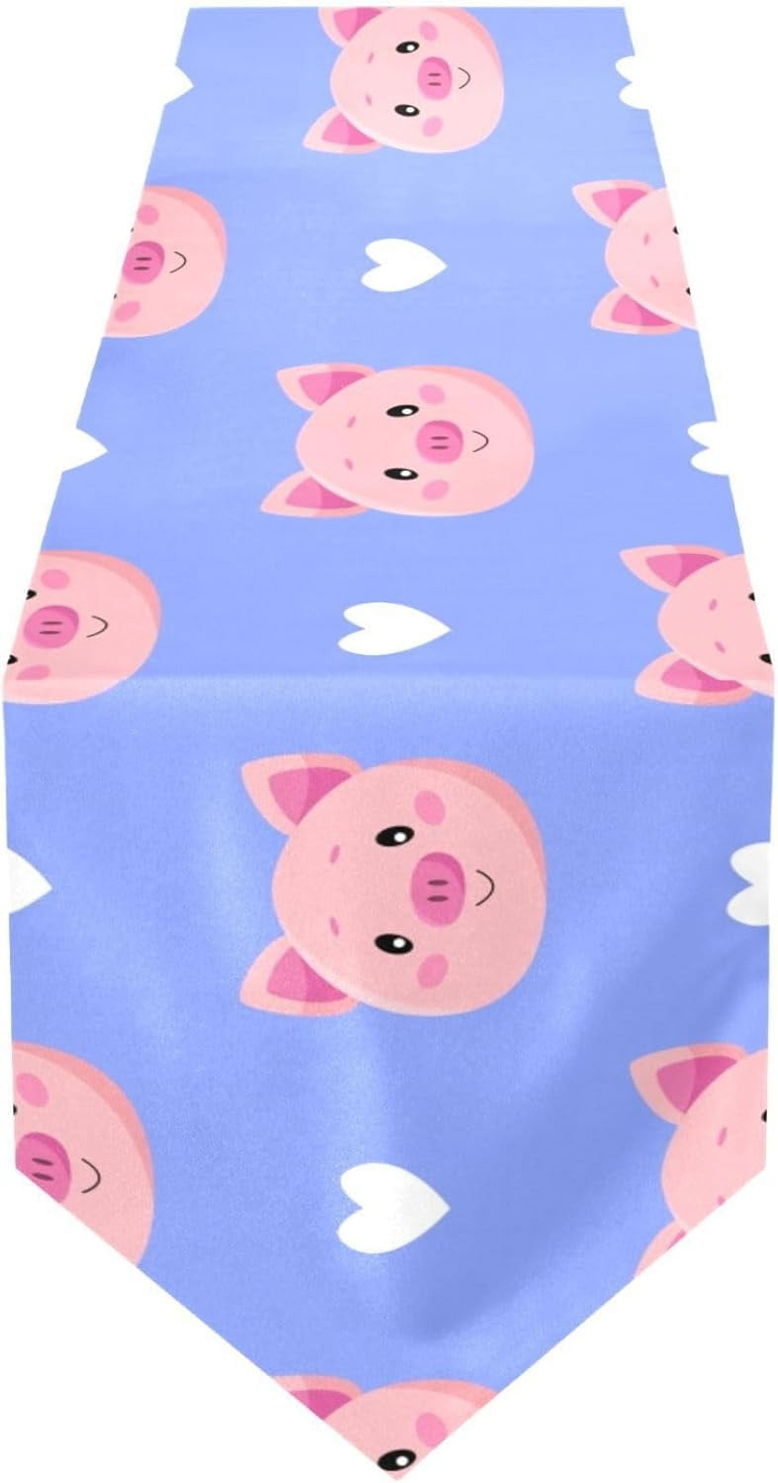 Shukong Cute Cartoon Pigs and Hearts Tabler Runner 18 x 72 Inches Long ...