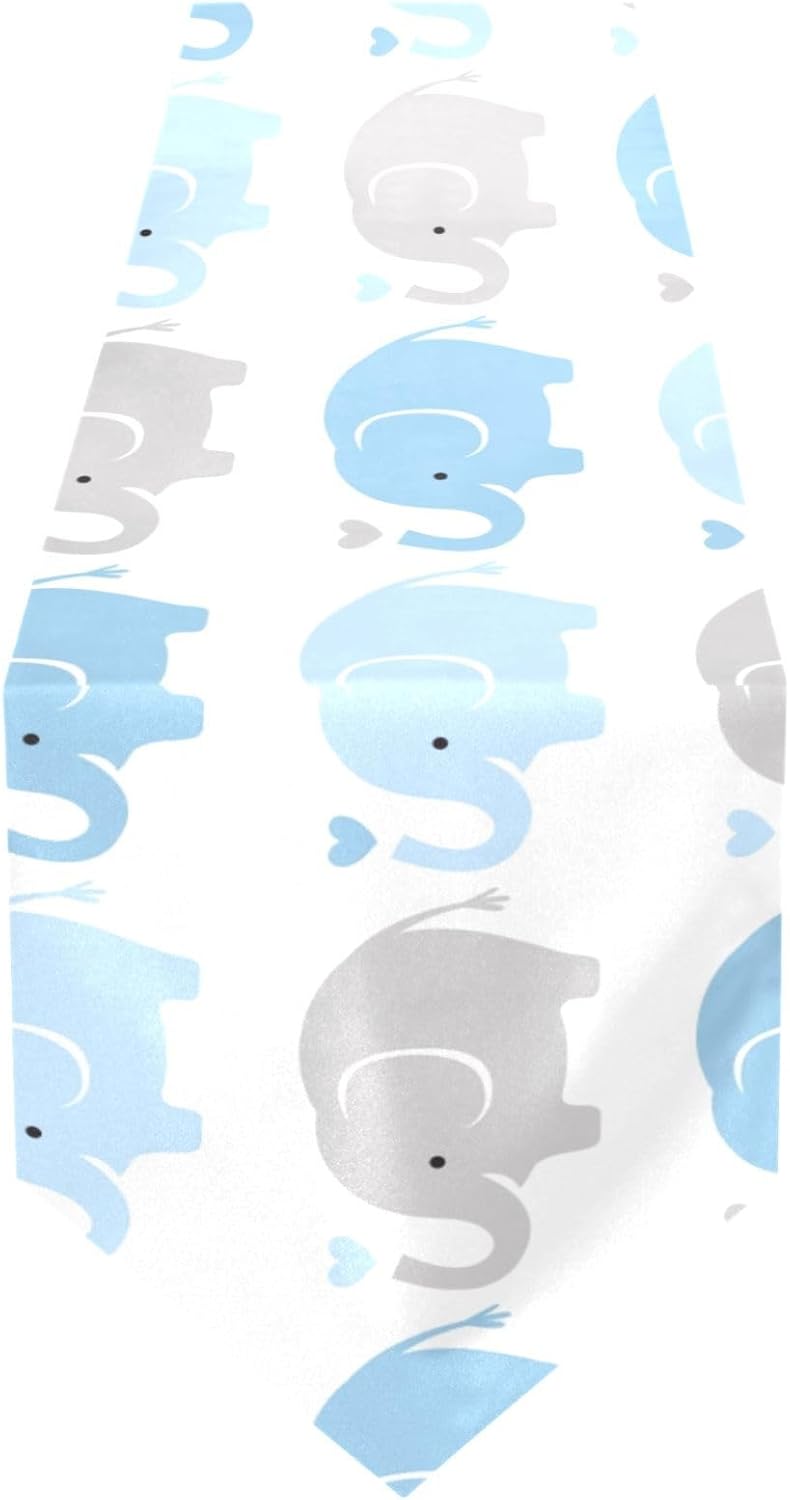 Shukong Cute Elephant Triangle Table Runner 14 x 108 Inch, Soft Long ...
