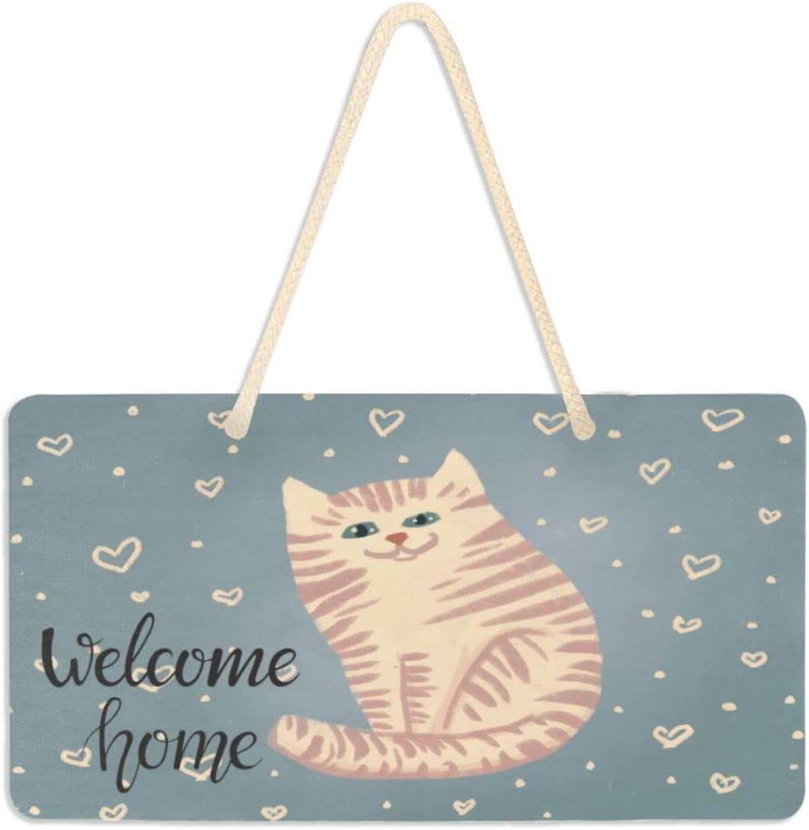 Shukong Cute Light Tabby Cat Door Sign For Front Door, Plaque House ...
