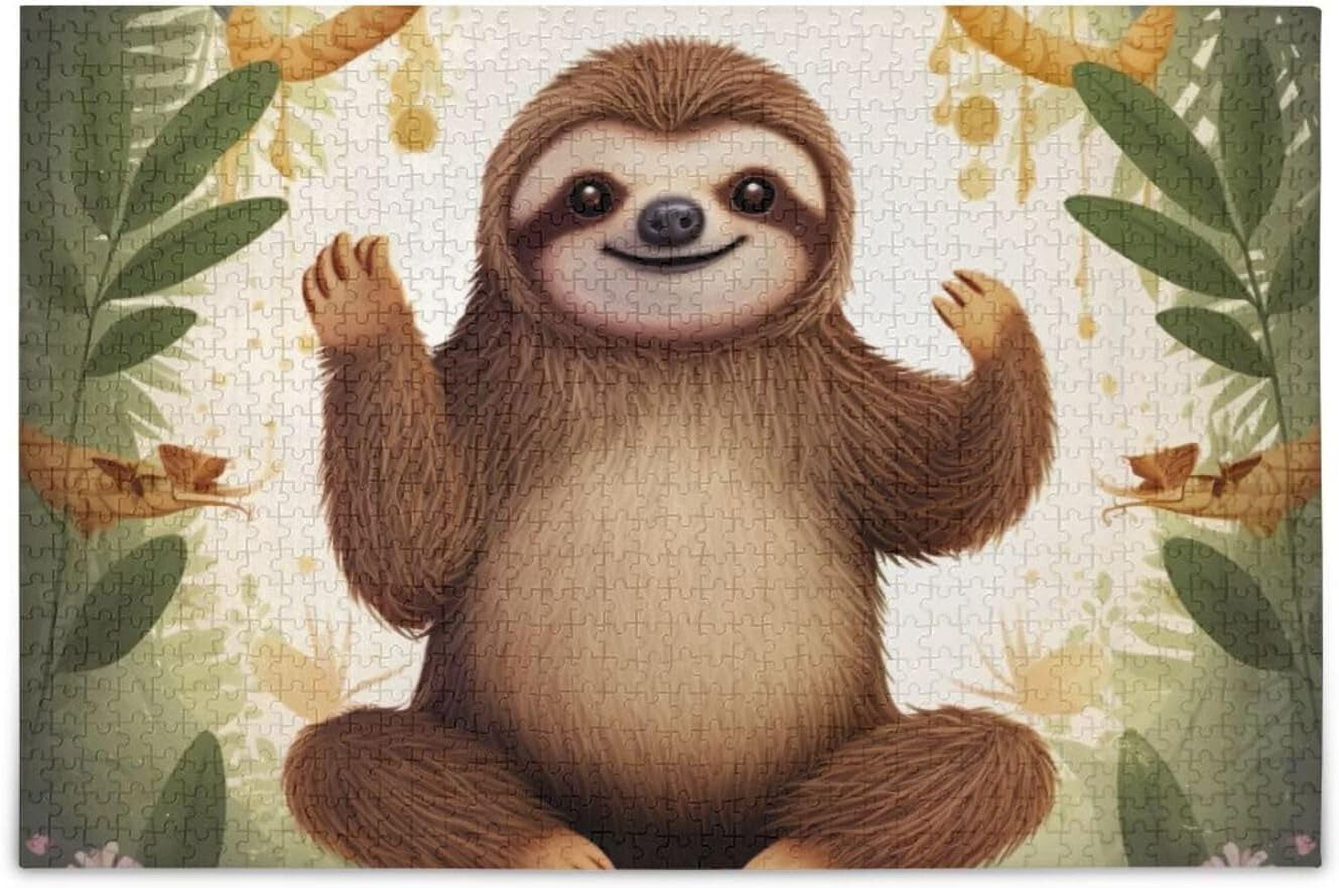 Shukong Cute Sloth Puzzles for Adults and Kids 1000 Pieces, Wooden ...