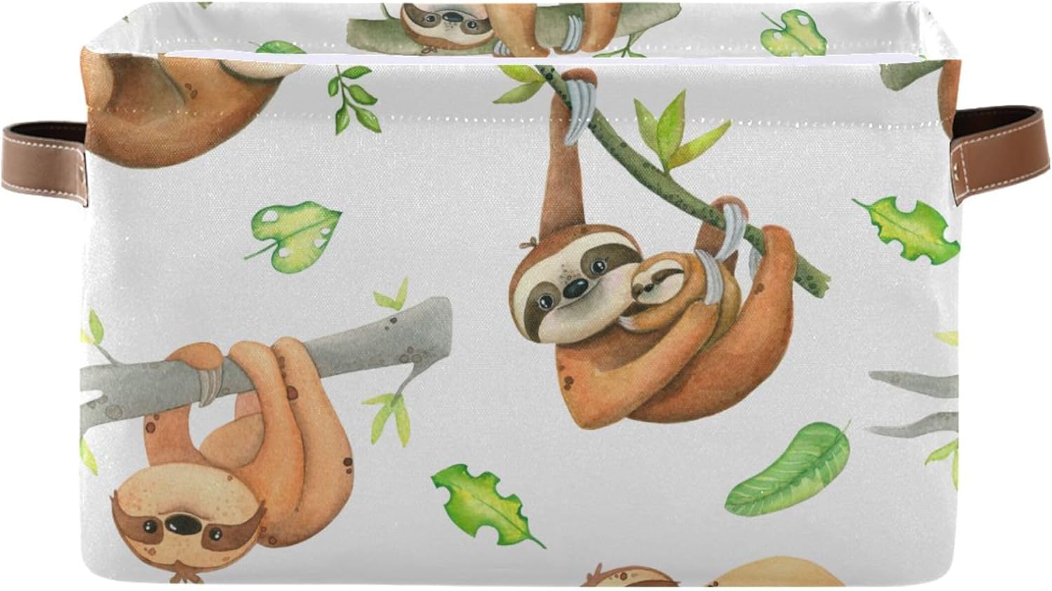 Shukong Cute Sloth Storage Basket with Handles for Organizing ...