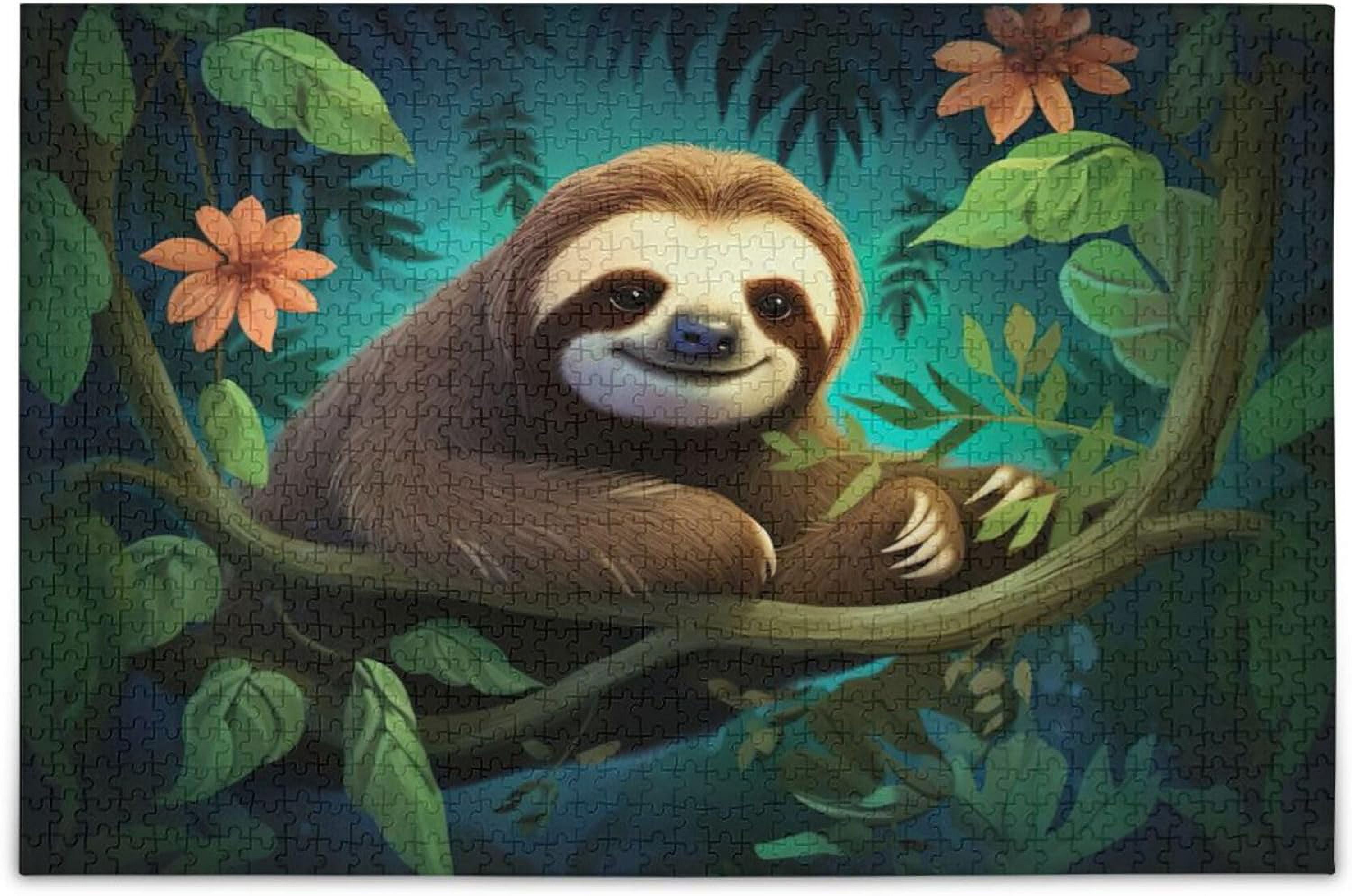 Shukong Cute Tree Sloth Puzzle for Children Adult 1000 Piece Jigsaw ...