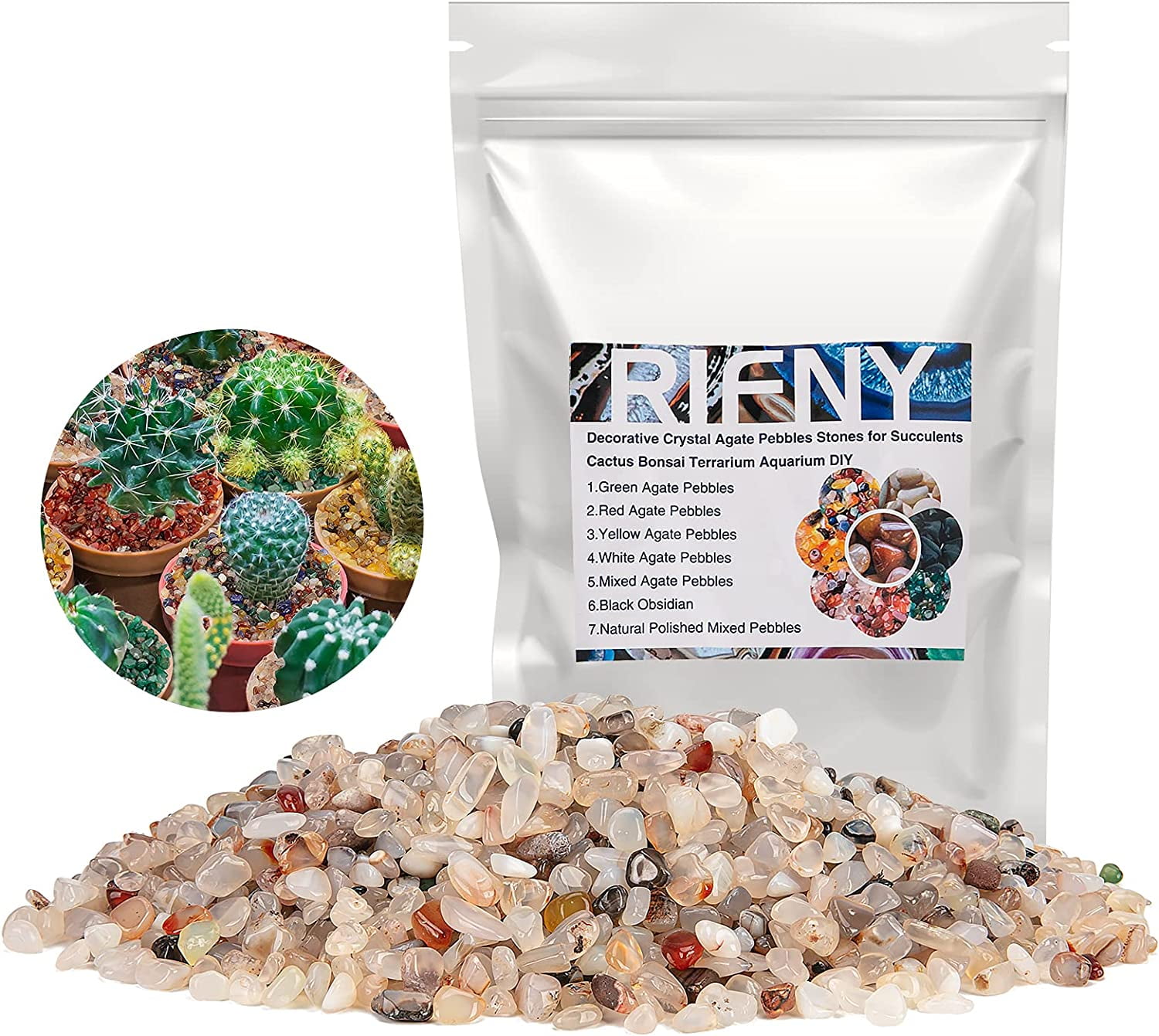 Shukong Decorative Polished Rocks, 0.3" Gravel Rocks Crushed Crystal ...