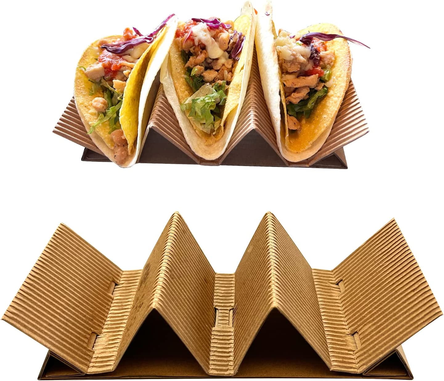 Shukong Disposable Taco Holder Stand Up Serving Rack-Hold Up to 3 Tacos ...