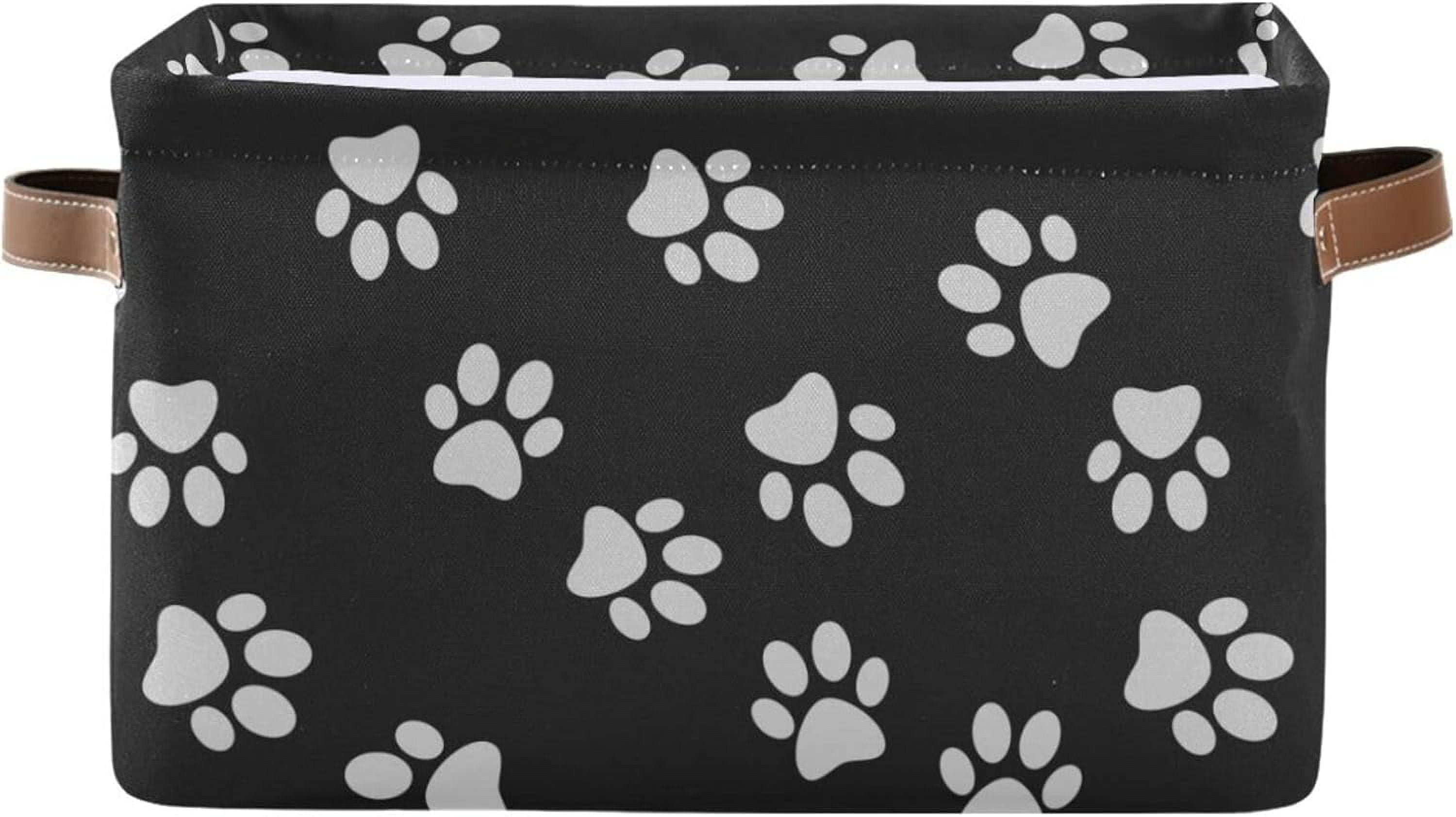 Shukong Dog Paw Print Storage Bins, Decor Collapsible Canvas Storage ...