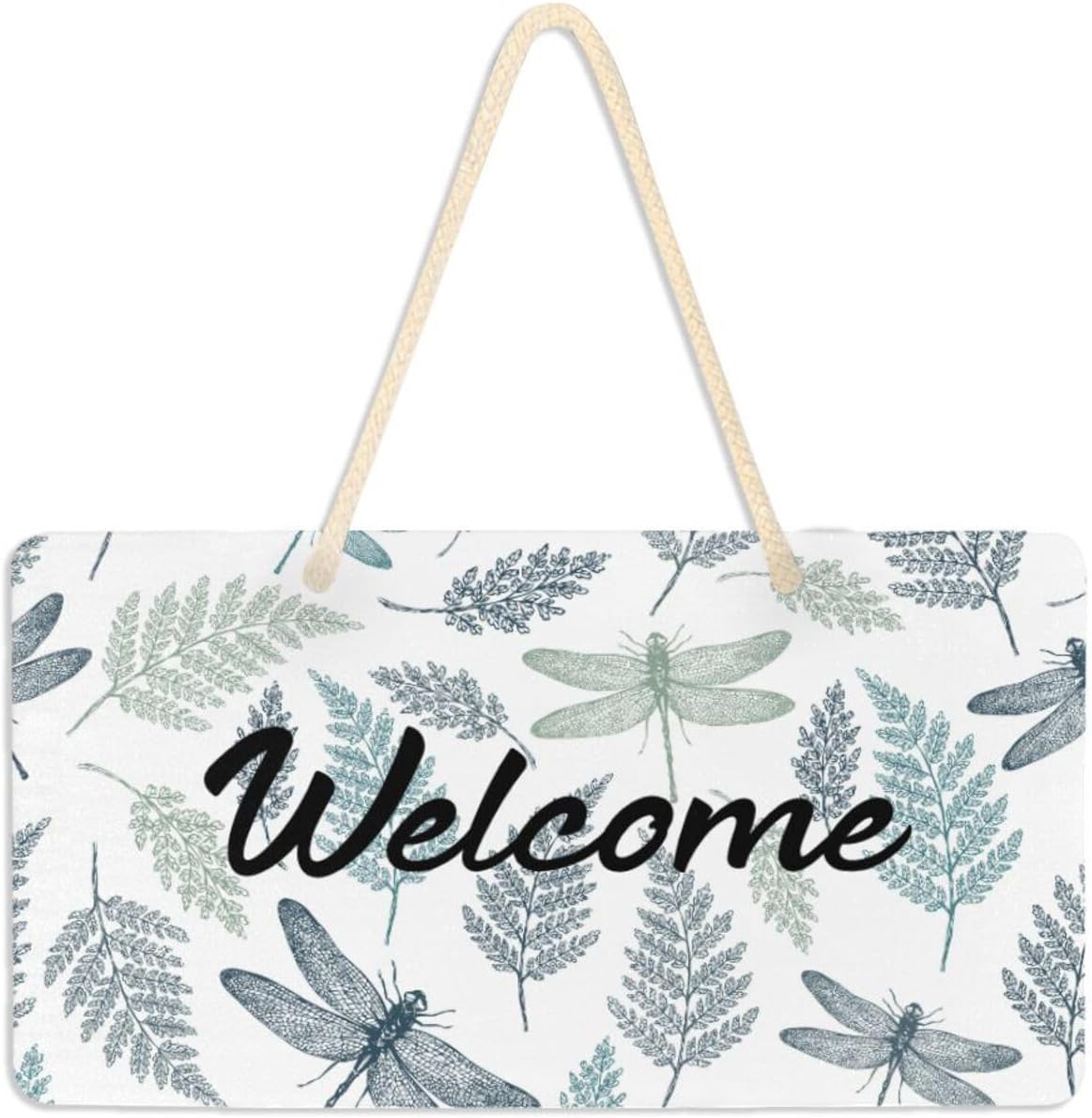 Shukong Dragonfly Welcome Sign Waterproof PVC Hanging Front Door Sign ...