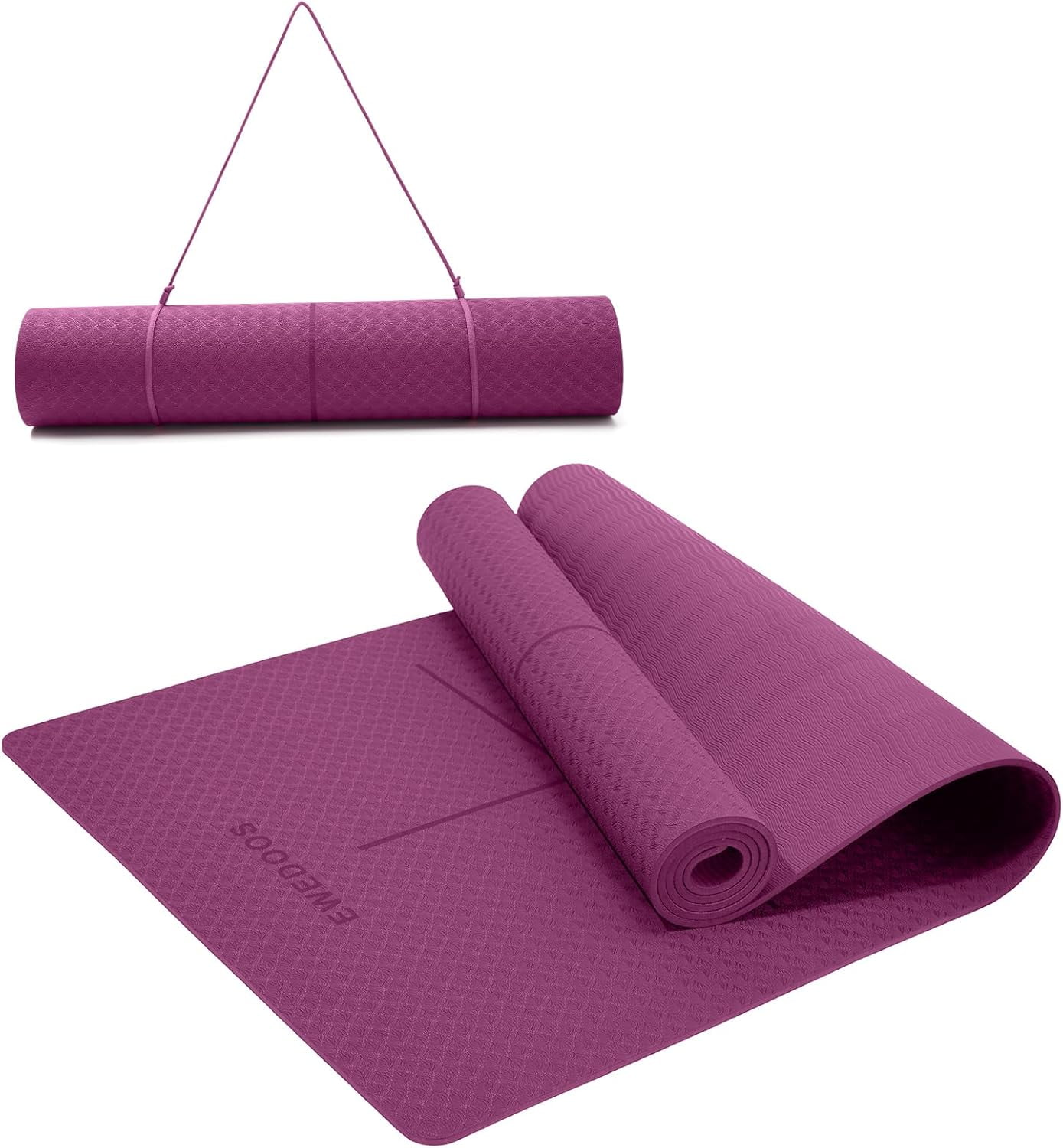 Shukong Eco Friendly Yoga Mat with Alignment Marks TPE Yoga Mat Non ...