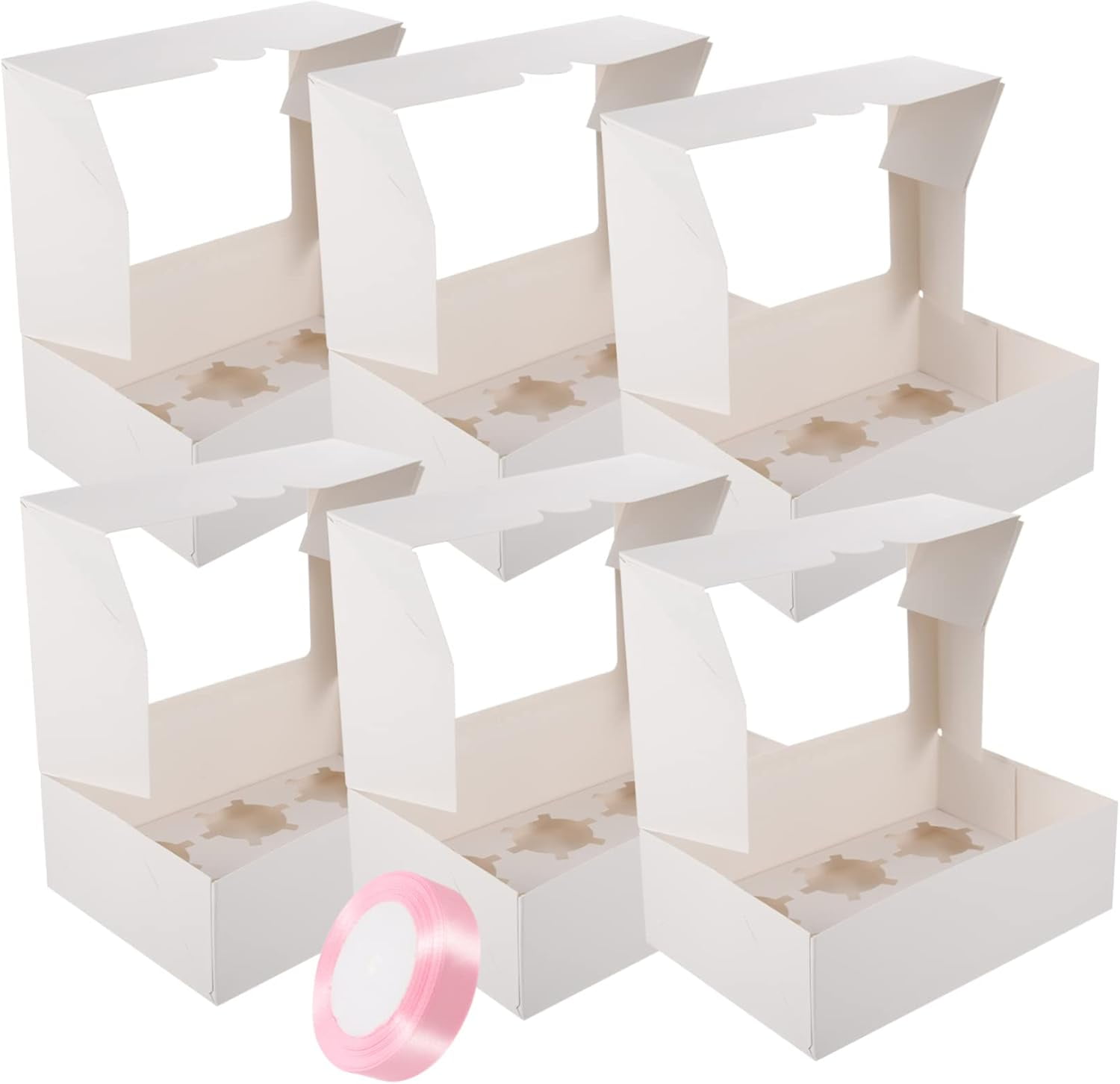 Shukong Egg Tart Boxes Window Cupcake Boxes Compartment Paper Mufn Cake ...