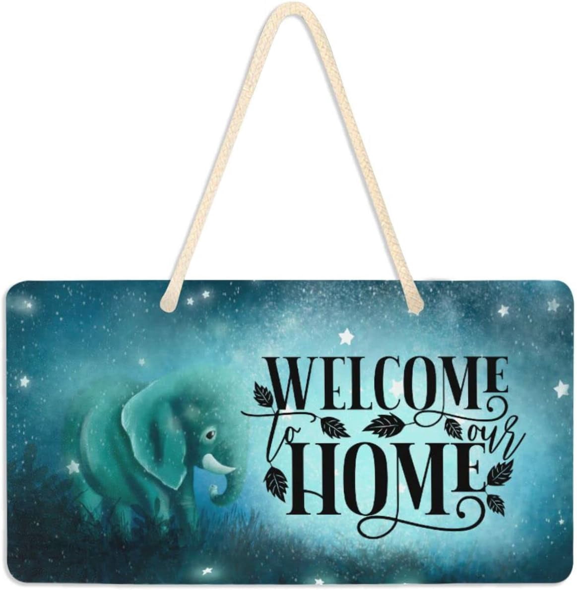 Shukong Elephant and Stars Door Sign For Front Door, Plaque House Sign ...