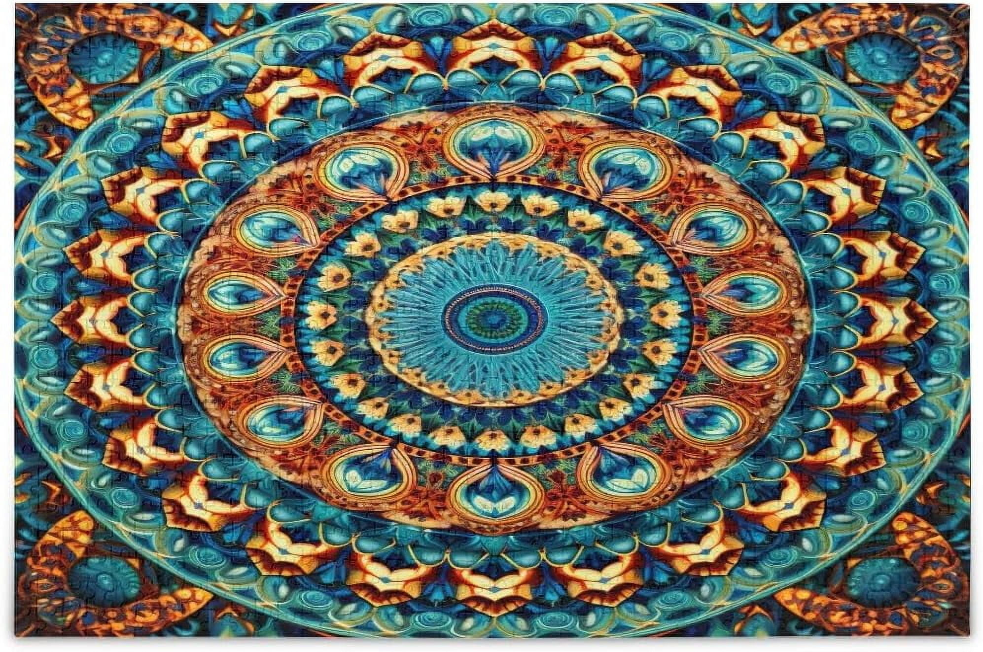 Shukong Emerald Green Mandala Jigsaw Puzzles 500 Piece for Adults Large ...