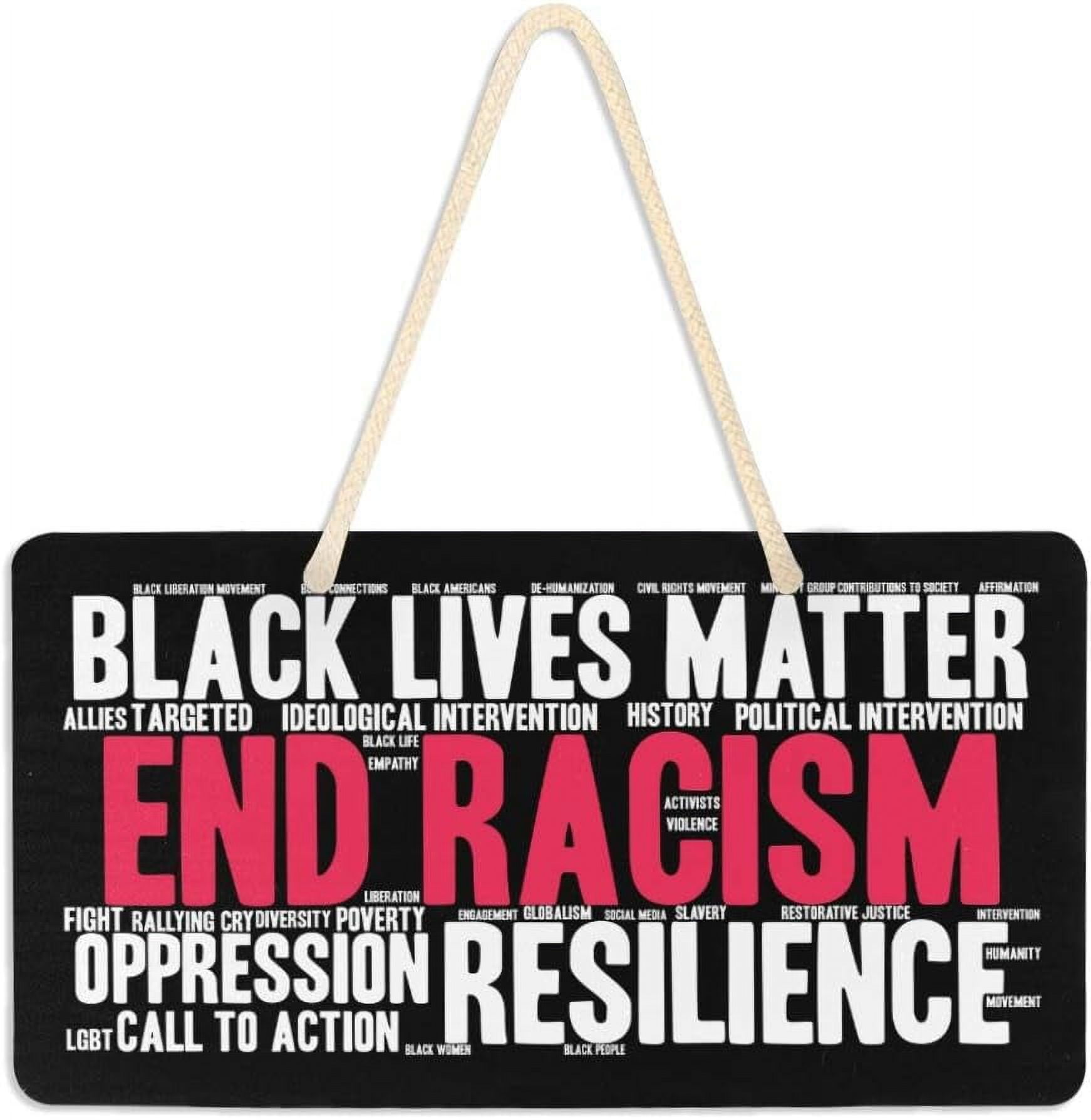 Shukong End Racism Black Lives Matter Door Sign PVC Front Door Plaque ...