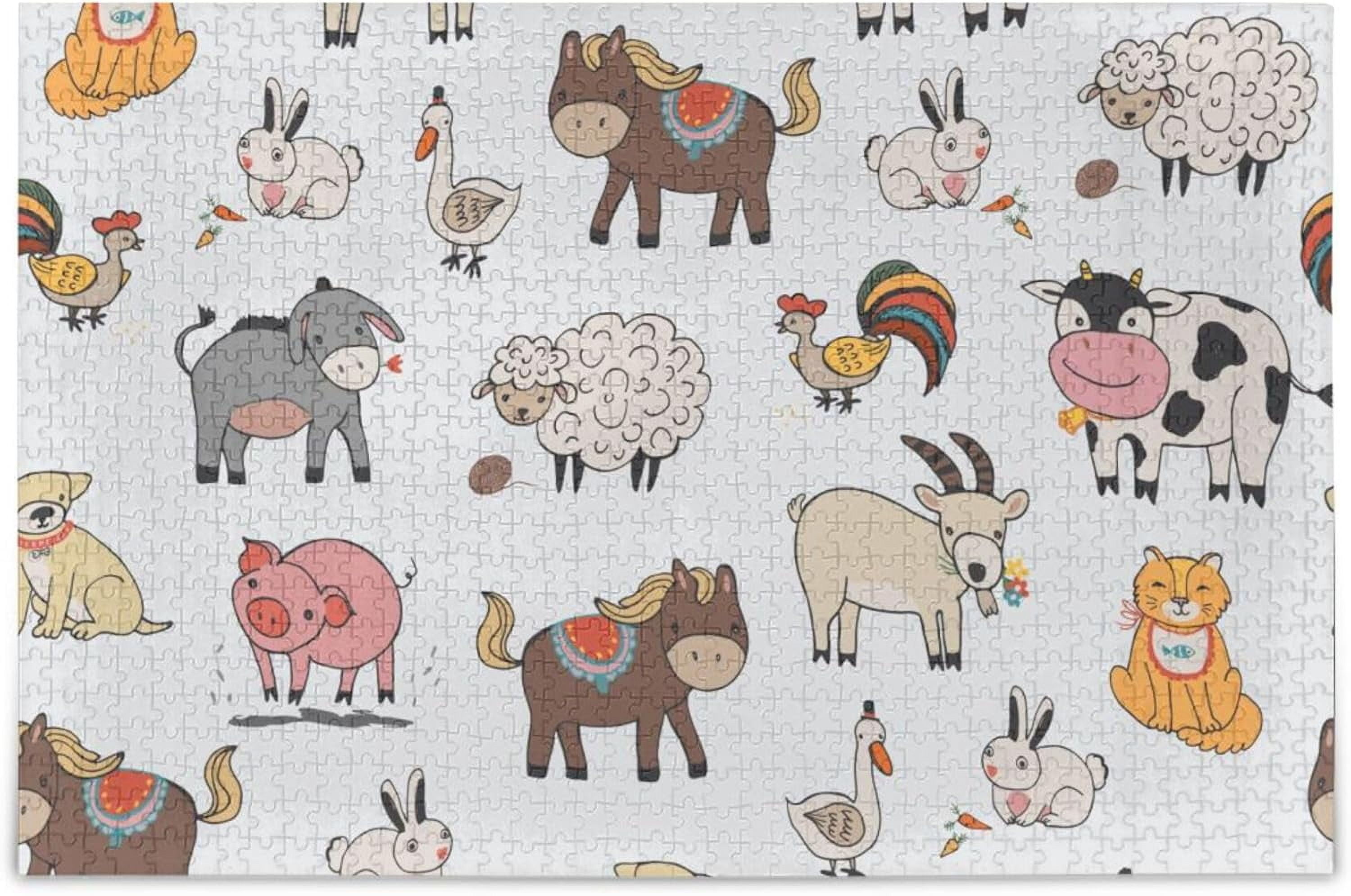 Shukong Farm Animals Jigsaw Puzzles 500 Piece for Adults Large Puzzle ...