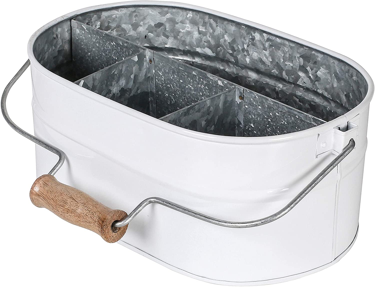 Shukong Farmhouse Utensil Caddy-All Serveware -Galvanized Metal ...