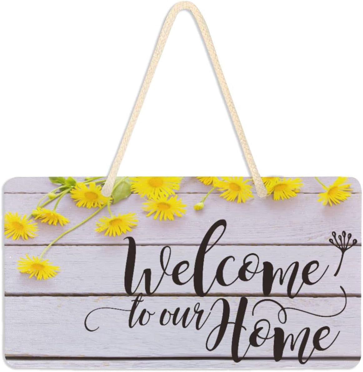 Shukong Flowers on Pink Wooden Texture Door Sign for Front Door, Plaque ...