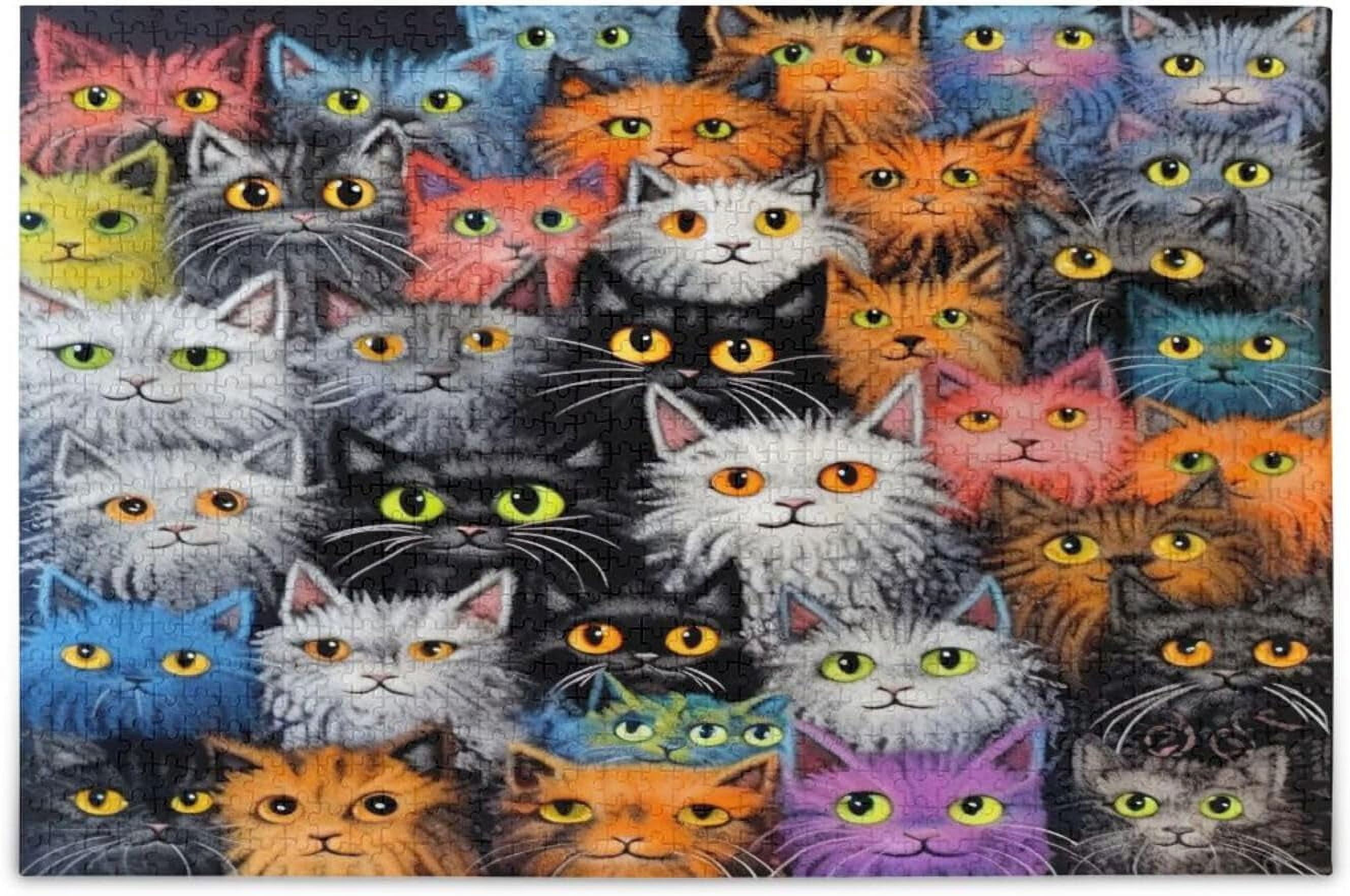 Shukong Funny Colorful Cats Puzzles for Adults and Kids 1000 Pieces ...