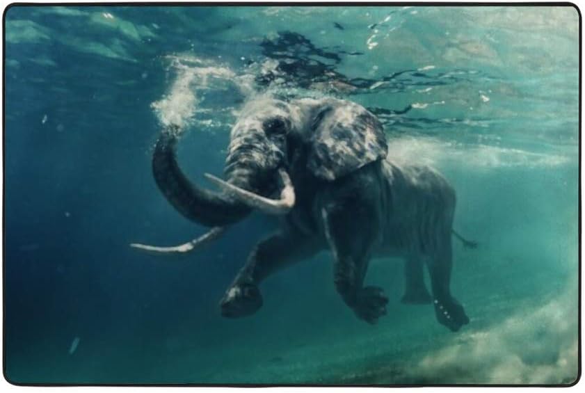 Shukong GORYJ Soft Comfortable Rugs ﻿Underwater Swimming Elephant Large ...