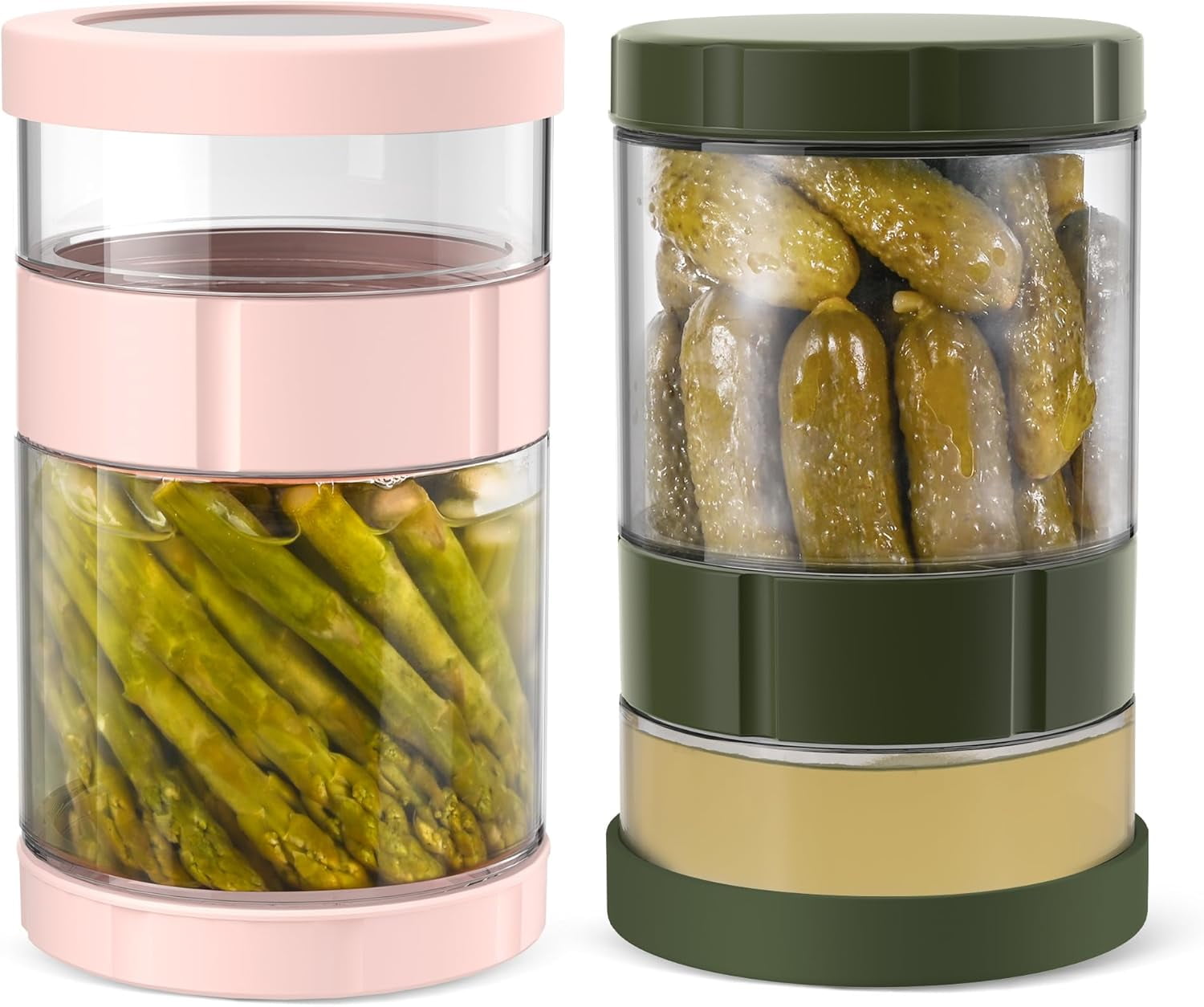 Shukong Glass Pickle Jar with Strainer Flip, 56oz Airtight Pickle ...