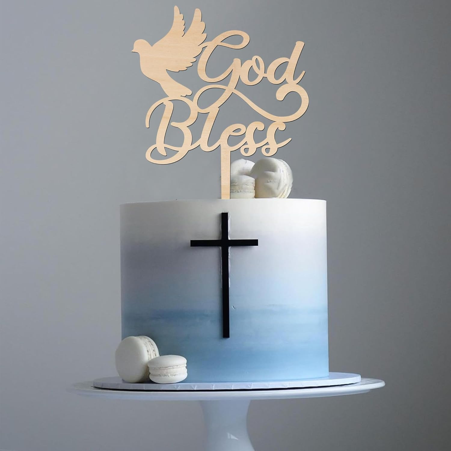 Shukong God Bless Cake Tor with Dove Wooden Baptism Cake Tor rst Common ...
