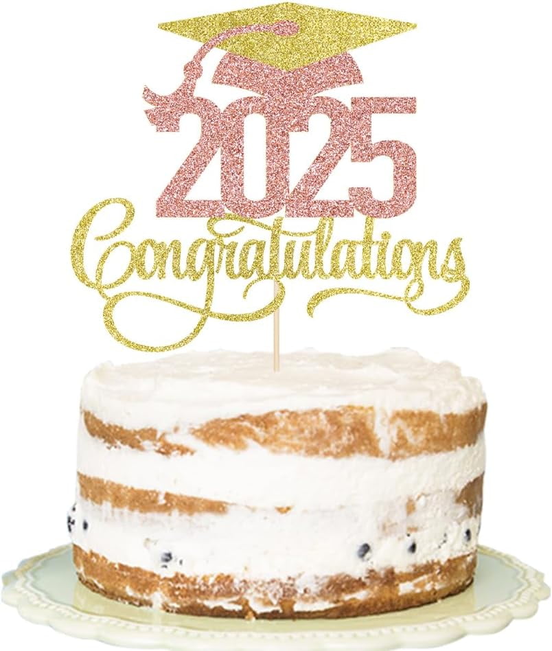 Shukong Gold Glitter 2025 Congratulations Graduation Cake Tor,Congrats ...
