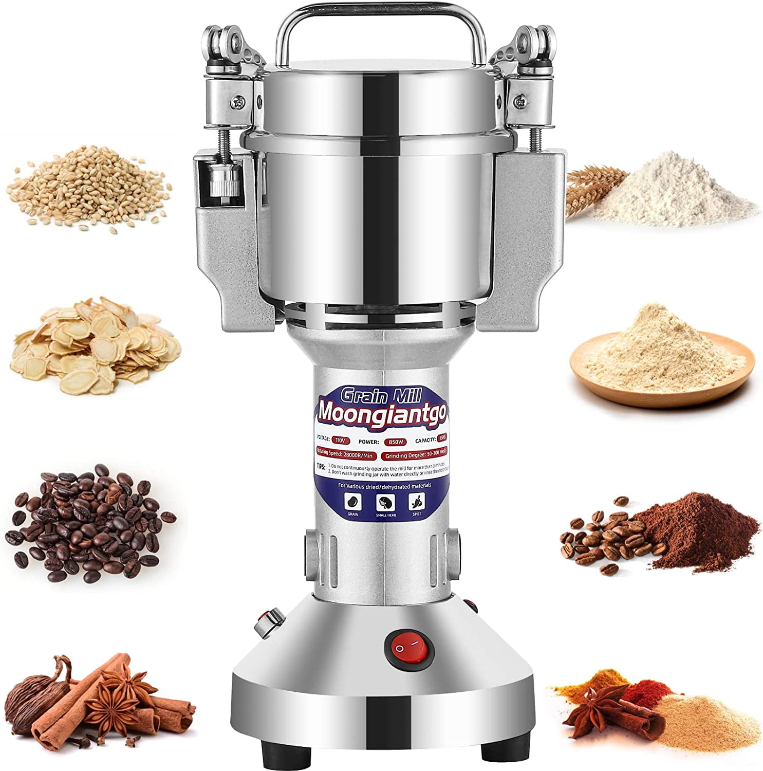 Shukong Grain Mill Grinder Electric 150g Commercial Spice Grinder 850W ...